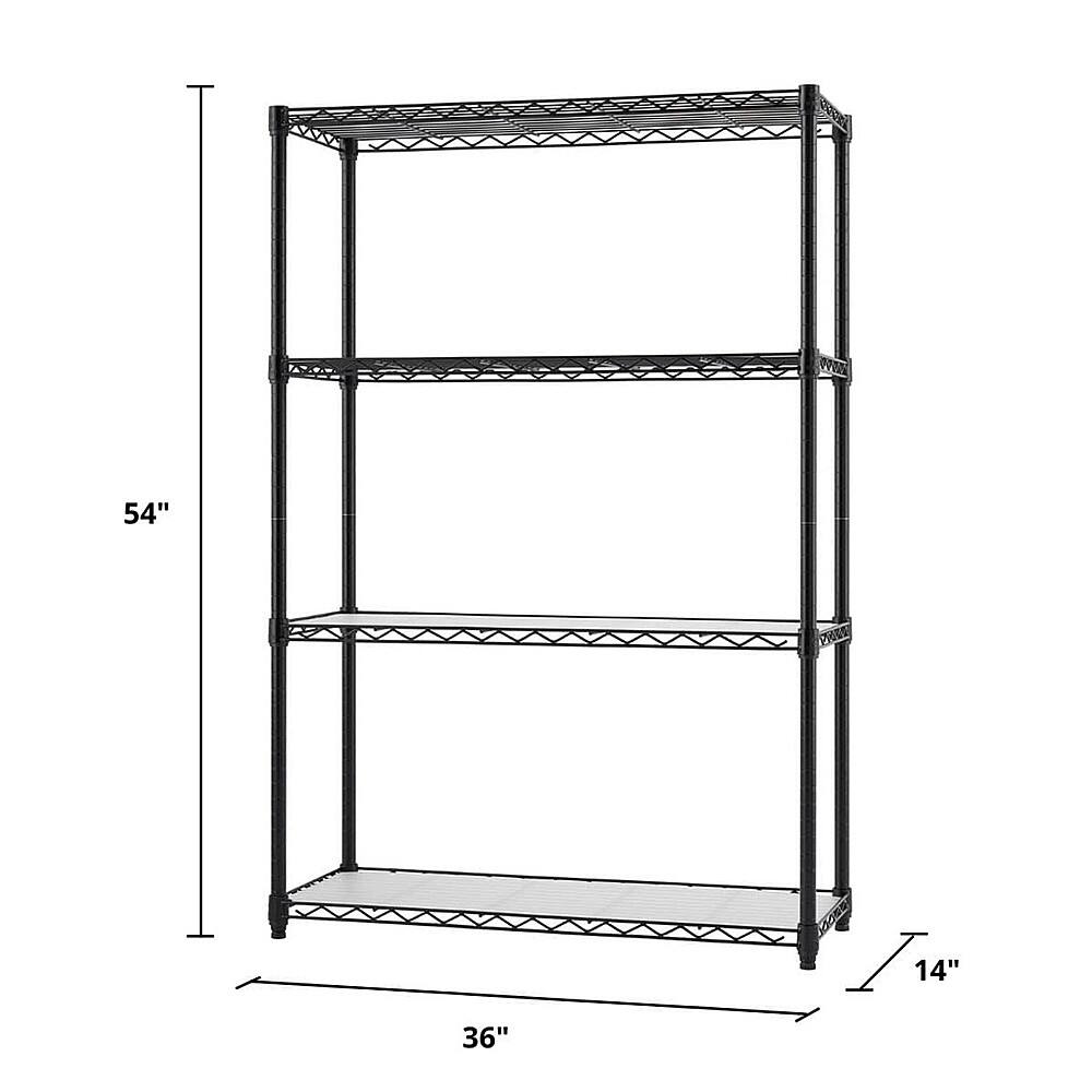 TRINITY 4 Tier 36x14x54 Commercial Wire Shelving NSF w/ Liners Black ...