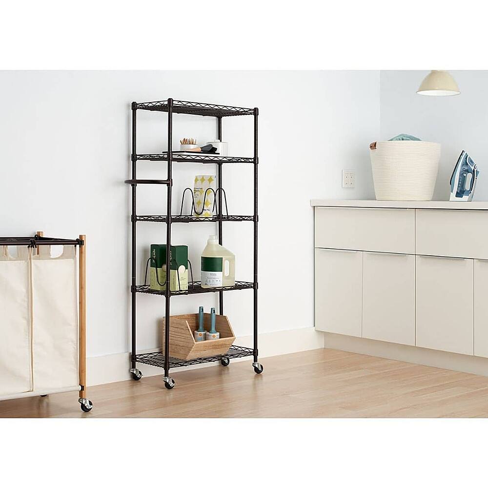 TRINITY BASICS 5 Tier 24x12x55.5 Pantry Rack NSF w/ Wheels Dark Bronze ...