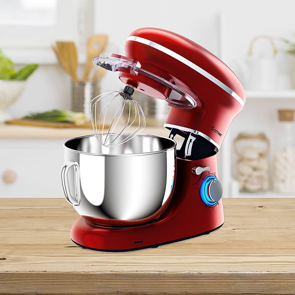 Best Buy Costway 6.3Qt Tilt Head Food Stand Mixer 6 Speed 660W w Dough Hook Whisk Beater Red EP24664RE
