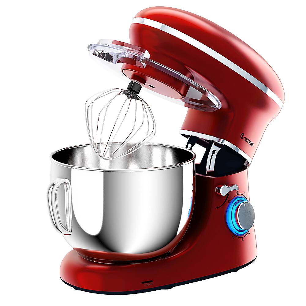 Best Buy Costway 6.3Qt Tilt Head Food Stand Mixer 6 Speed 660W w Dough Hook Whisk Beater Red EP24664RE