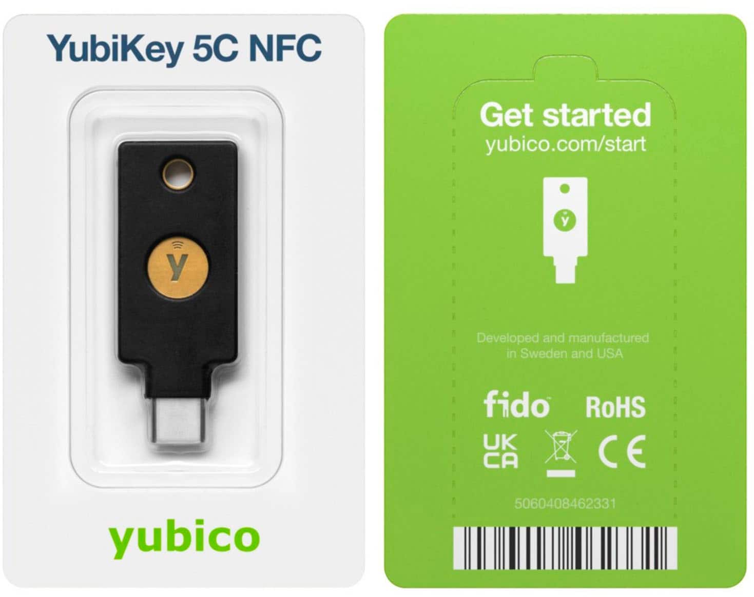 Yubico Yubikey 5c Nfc Two Factor Authentication 2fa Security Key Connect Via Usb C Or Nfc