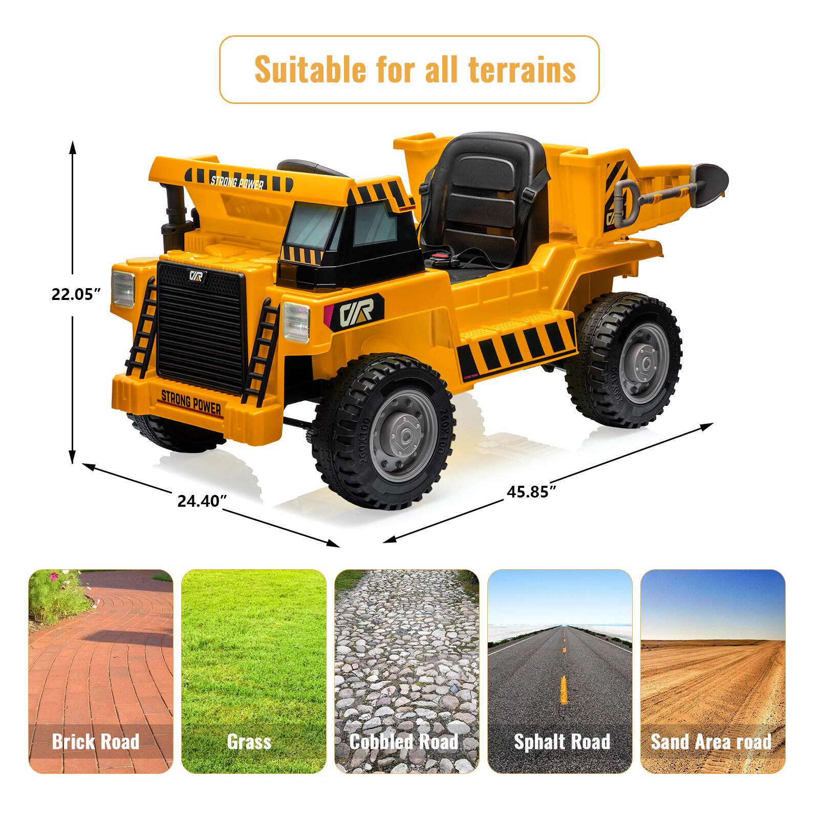 Acekool 12V Ride On Dump Truck for Kids, Parental Remote Control, 4 ...