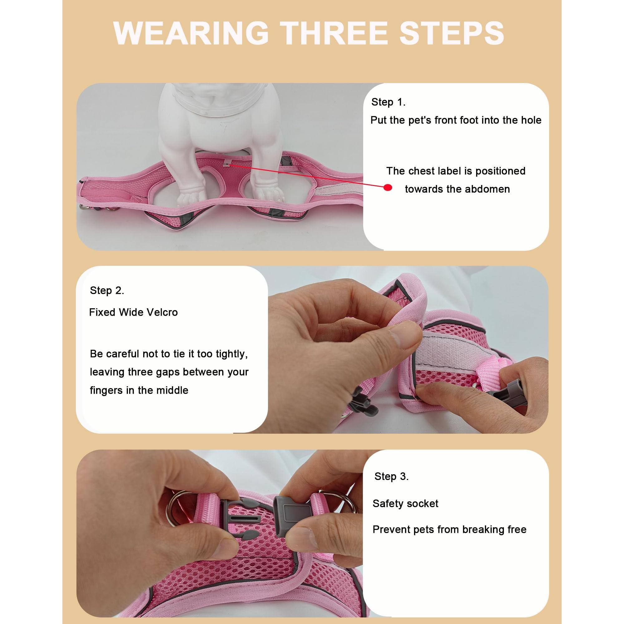 Paradigms Interiors Xxxs Soft Mesh Dog Harness And Leash Set No Escape Puppy Harnesses For ...