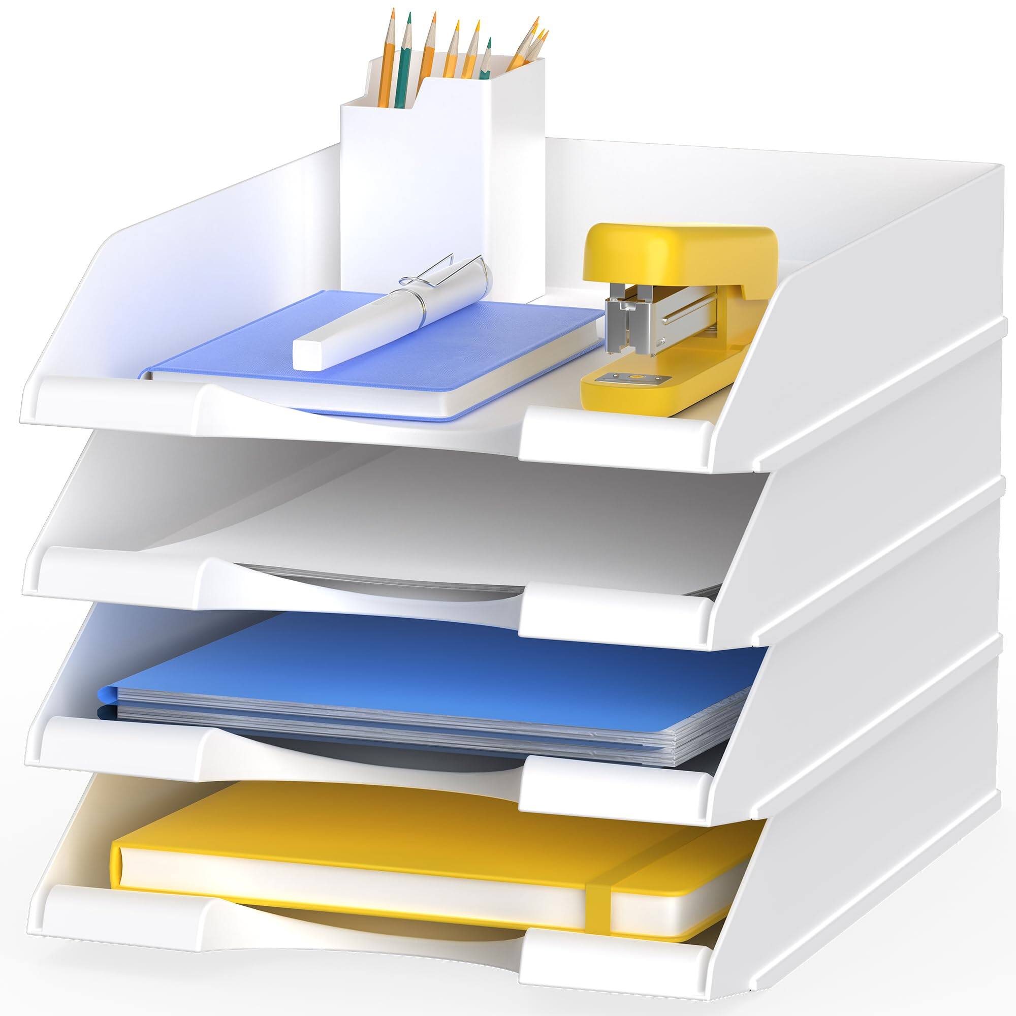 Paradigms Interiors Stackable Paper Trays For Letter Documents Desktop ...