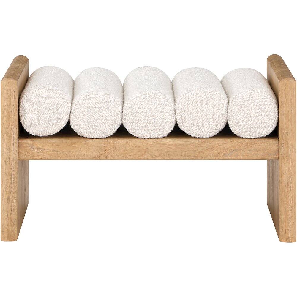 Meridian Furniture Waverly Cream Boucle Fabric Bench Beige 177Cream ...