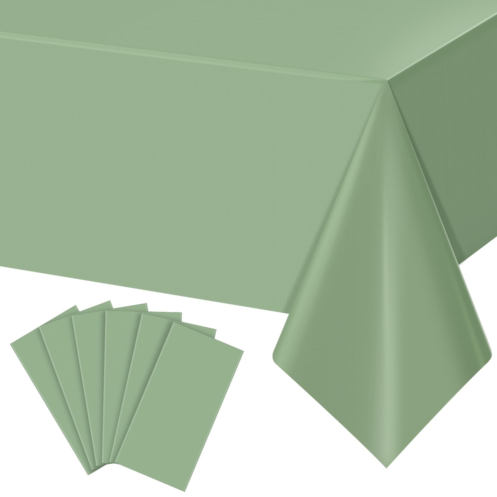 Dapper Styles Sage Plastic Tablecloths For Rectangle Tables Light ...