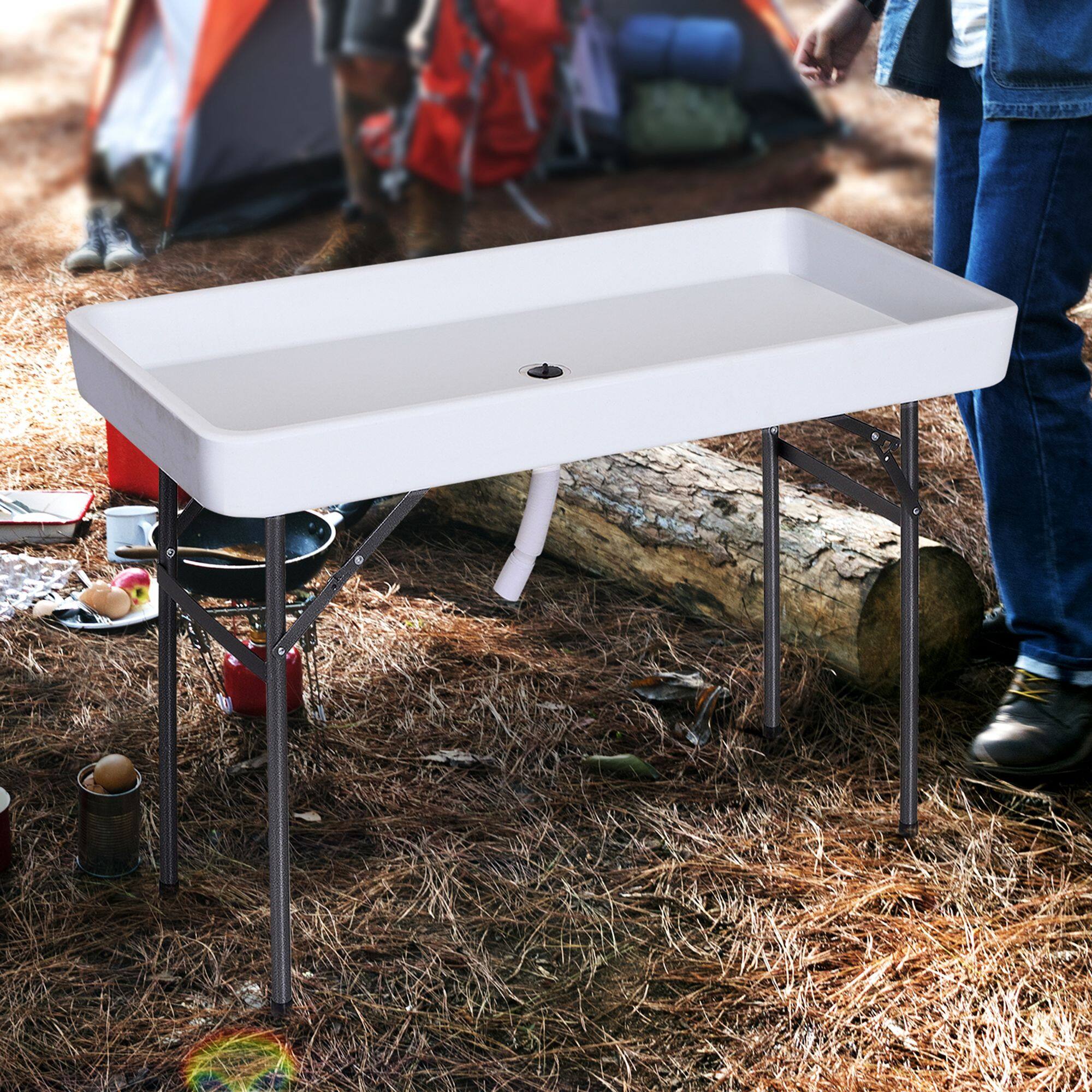 Outsunny 4FT Portable Folding Fish Fillet Cleaning Table Camping Picnic ...