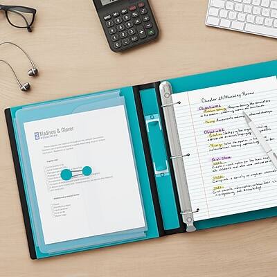 Staples 1 1/2" 3 Ring Better Binder, D Ring Teal ST55868-US - Best Buy
