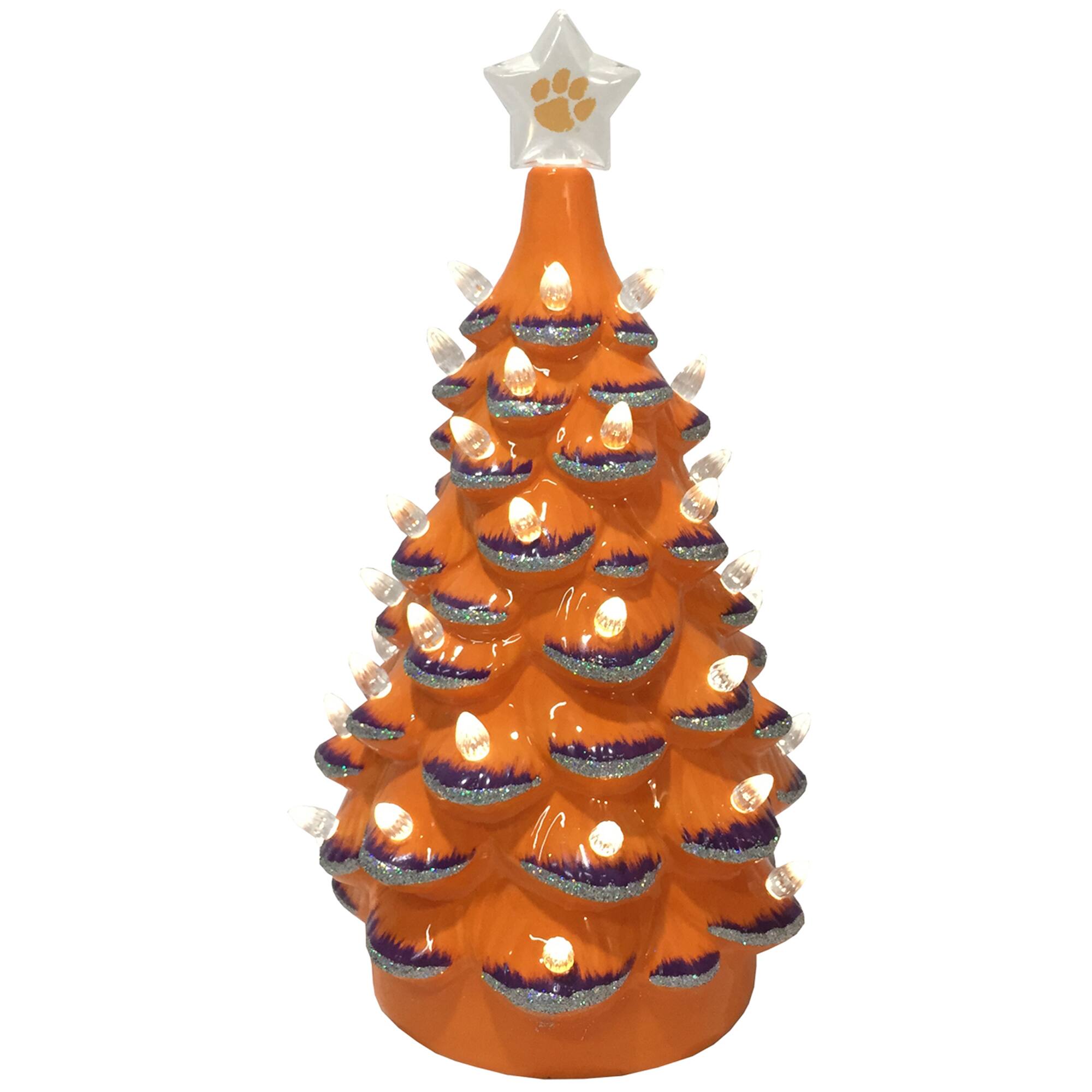 Santa's Workshop Clemson Tigers 14'' Ceramic Tree Orange 4067668 - Best Buy