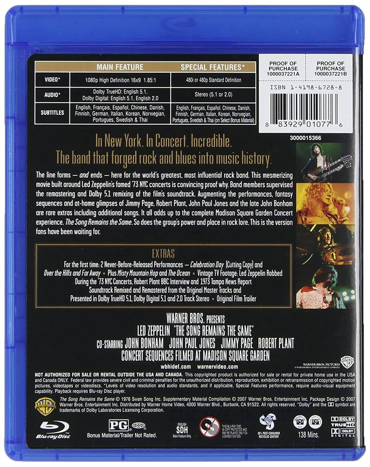 Led Zeppelin: The Song Remains the Same [Blu ray] - Best Buy