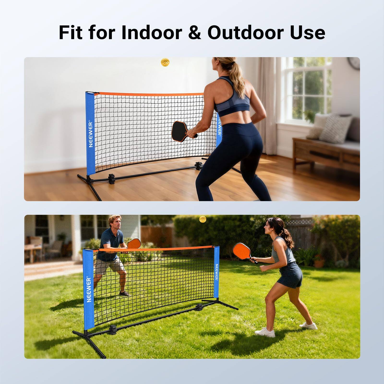 Neewer 6ft/1.8m Foldable Pickleball Net, No Tools, Indoor/Outdoor Black ...