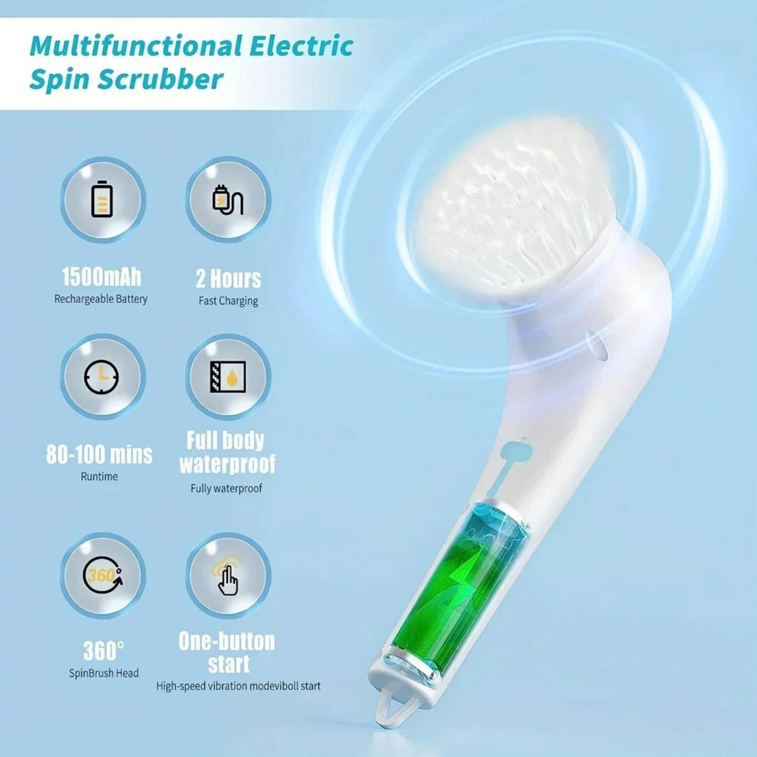 Stock Preferred Portable Electric Handheld Spin Scrubber EHS-1200C - Best Buy