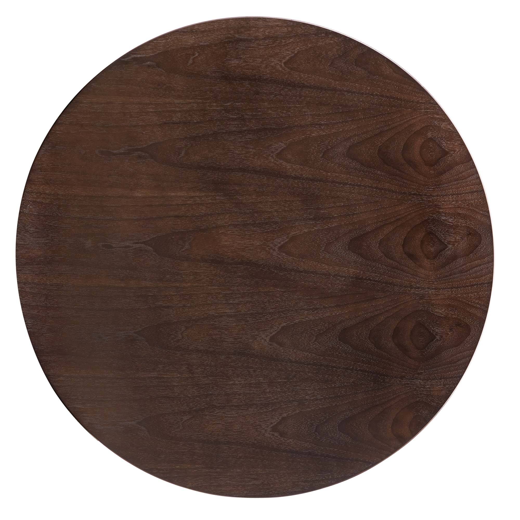 Verne 40" Dining Table by Modway Gold Cherry Walnut EEI-4753-GLD-CHE ...