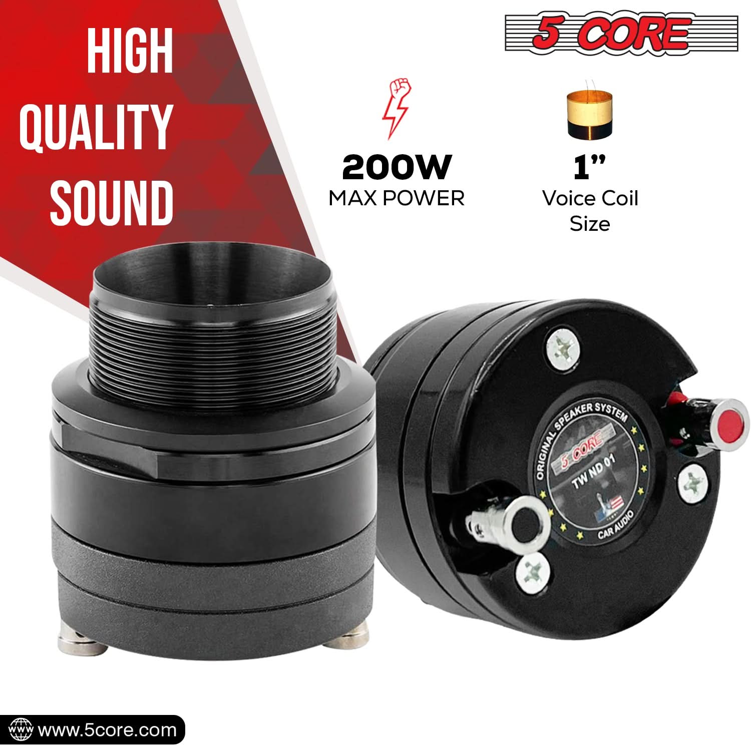 5 CORE 5Core Super Tweeter 1" Car Audio Speaker 60W Max Power 4Ohm ...