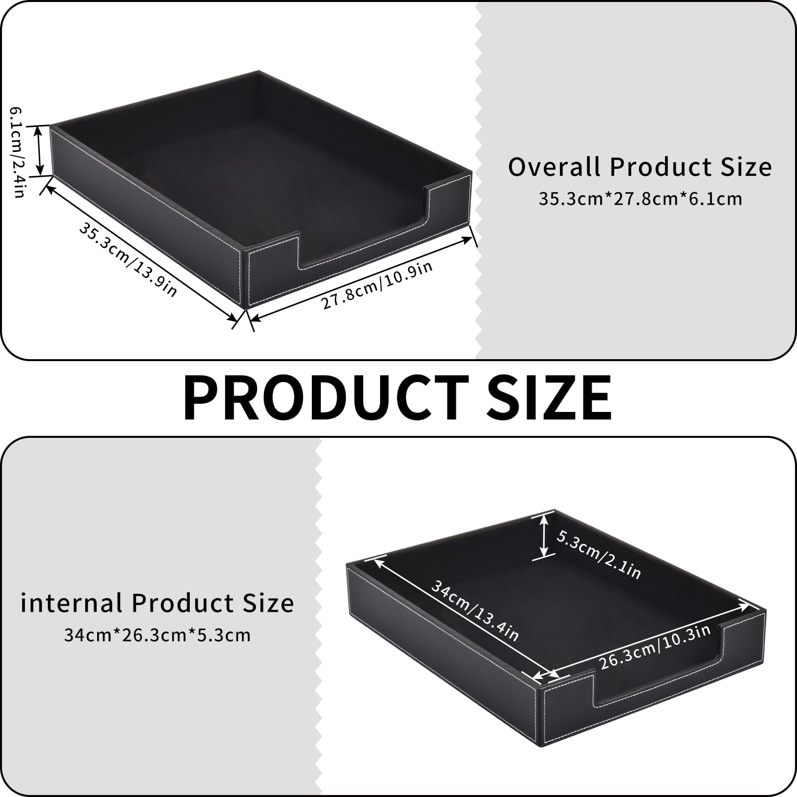 Dapper Styles Leather Letter Tray Office Supplies Desk Organizer For ...