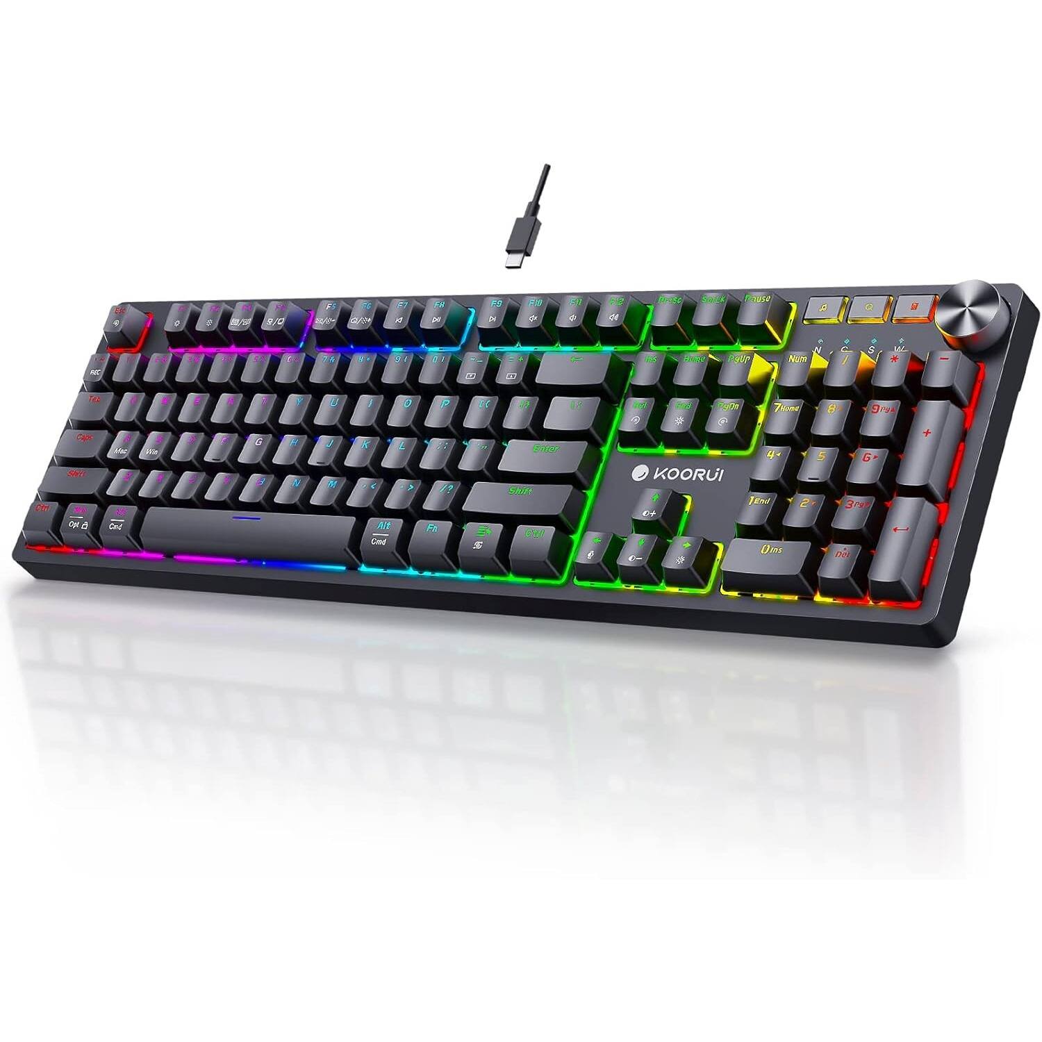 PARKER SLATER Wired hot swap mechanical gaming keyboard with brown ...