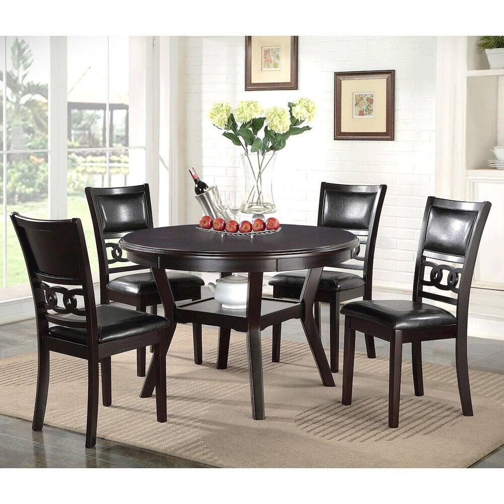 New Classic Furniture Gia Wood Counter Chair with PU Seat (Set of 4 ...