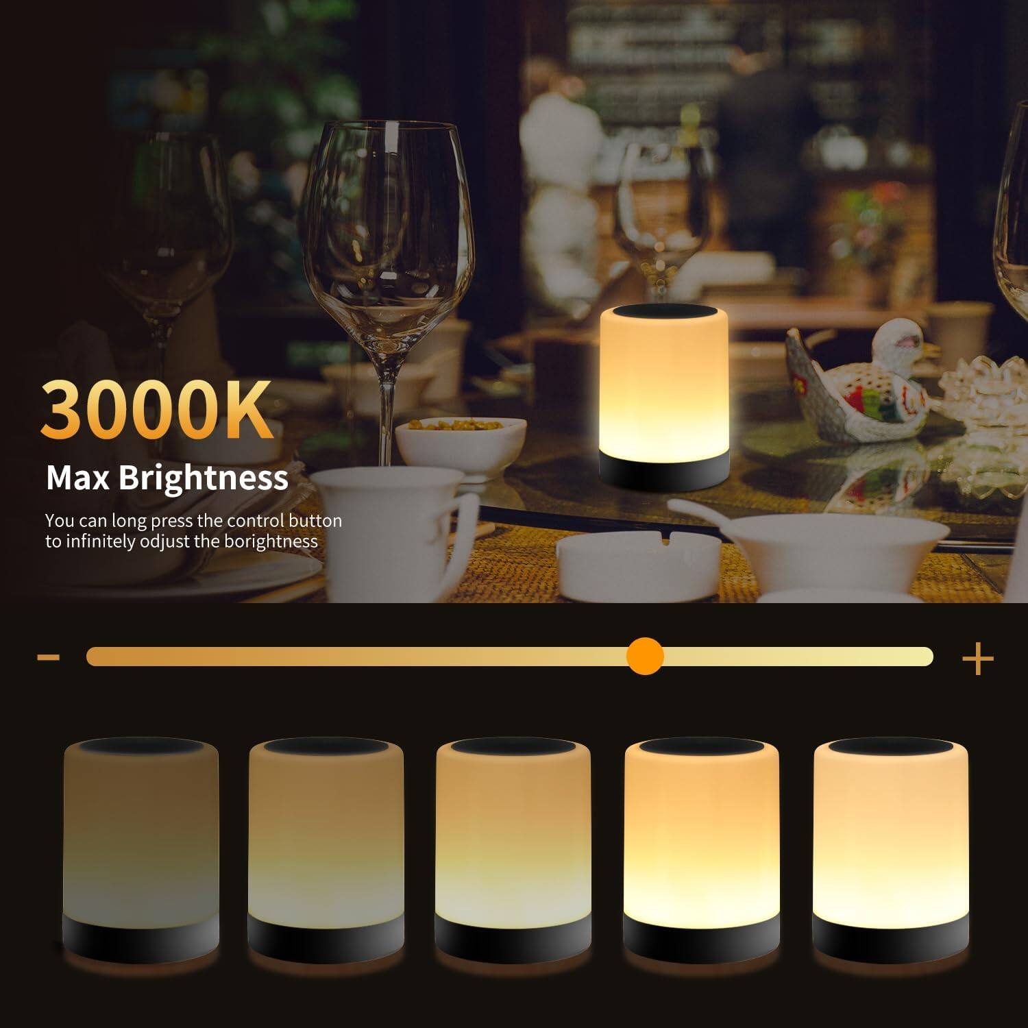 Stamp n Camp OORUN Touch Bedside Table Lamp 13 RGB Colors & 5 ...