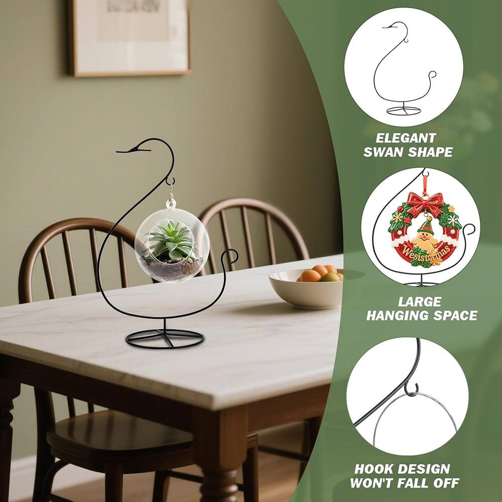 PARKER SLATER 3 Pcs Iron Swan Shaped Ornament Display Stands – Hangers ...