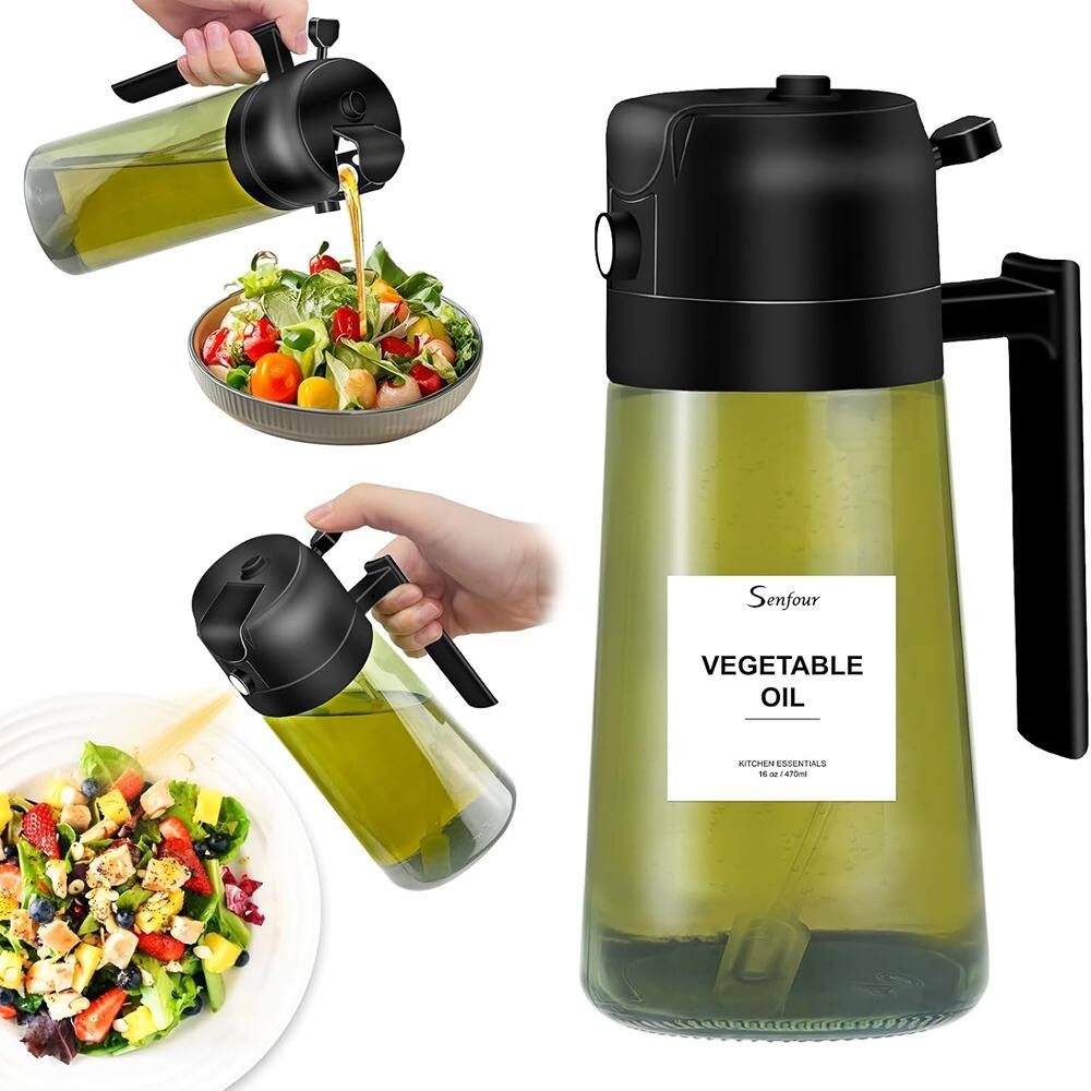 Schertz Velaco 2 in 1 Oil Dispenser & Sprayer, 16oz Glass Bottle ...