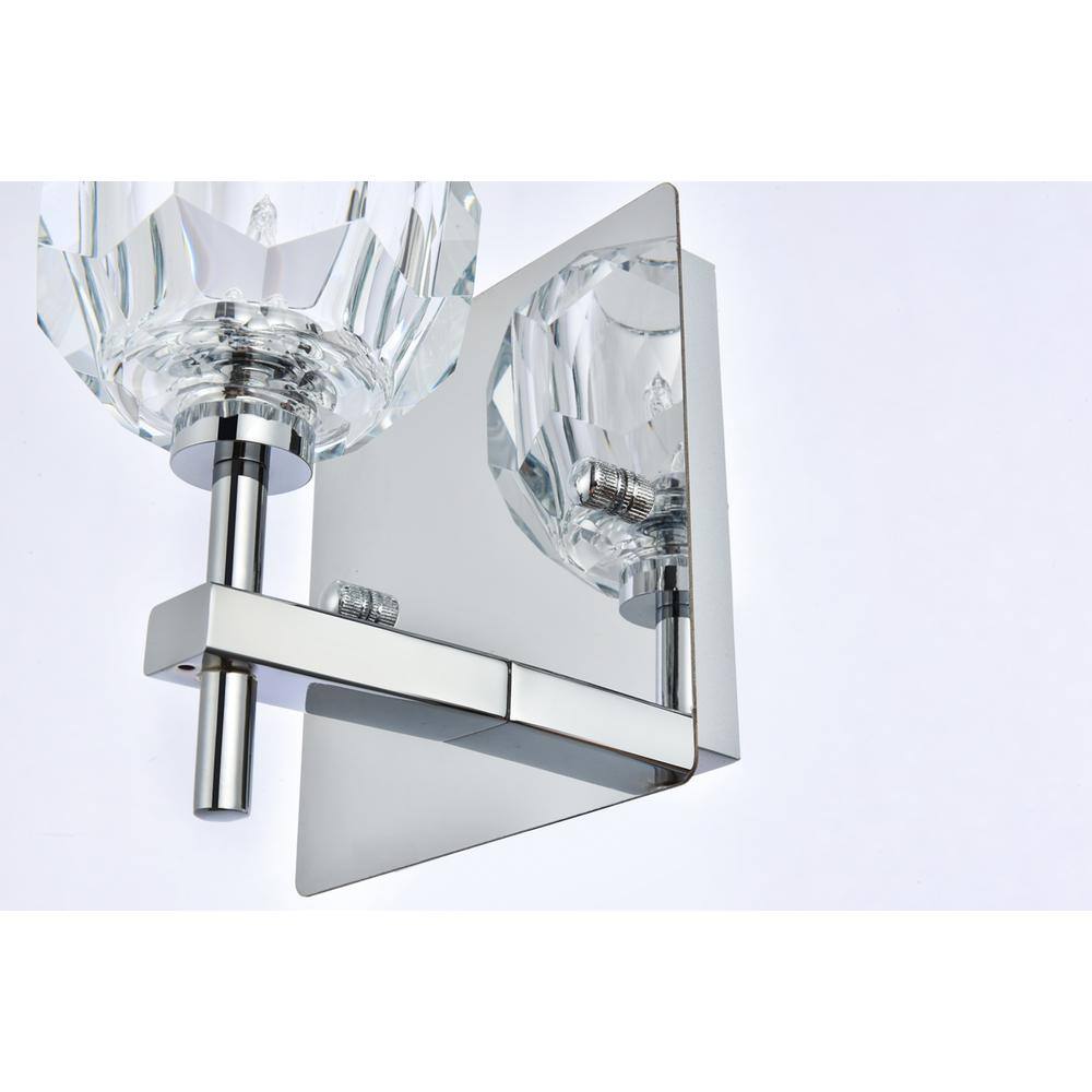 Elegant Lighting Graham 1 Light Wall Sconce in Chrome Chrome And Clear ...