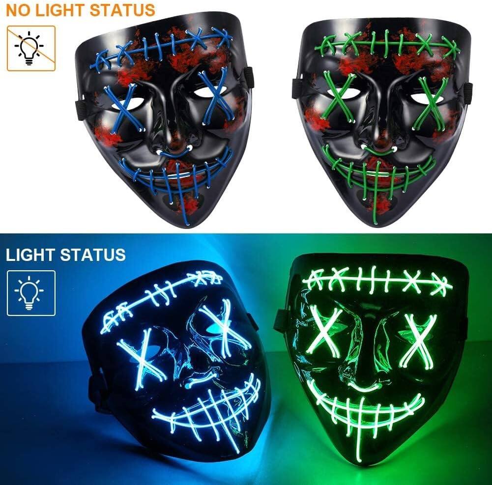 Acekool 2PACK Halloween Led Mask Light Up Scary Mask Purge Mask - Best Buy