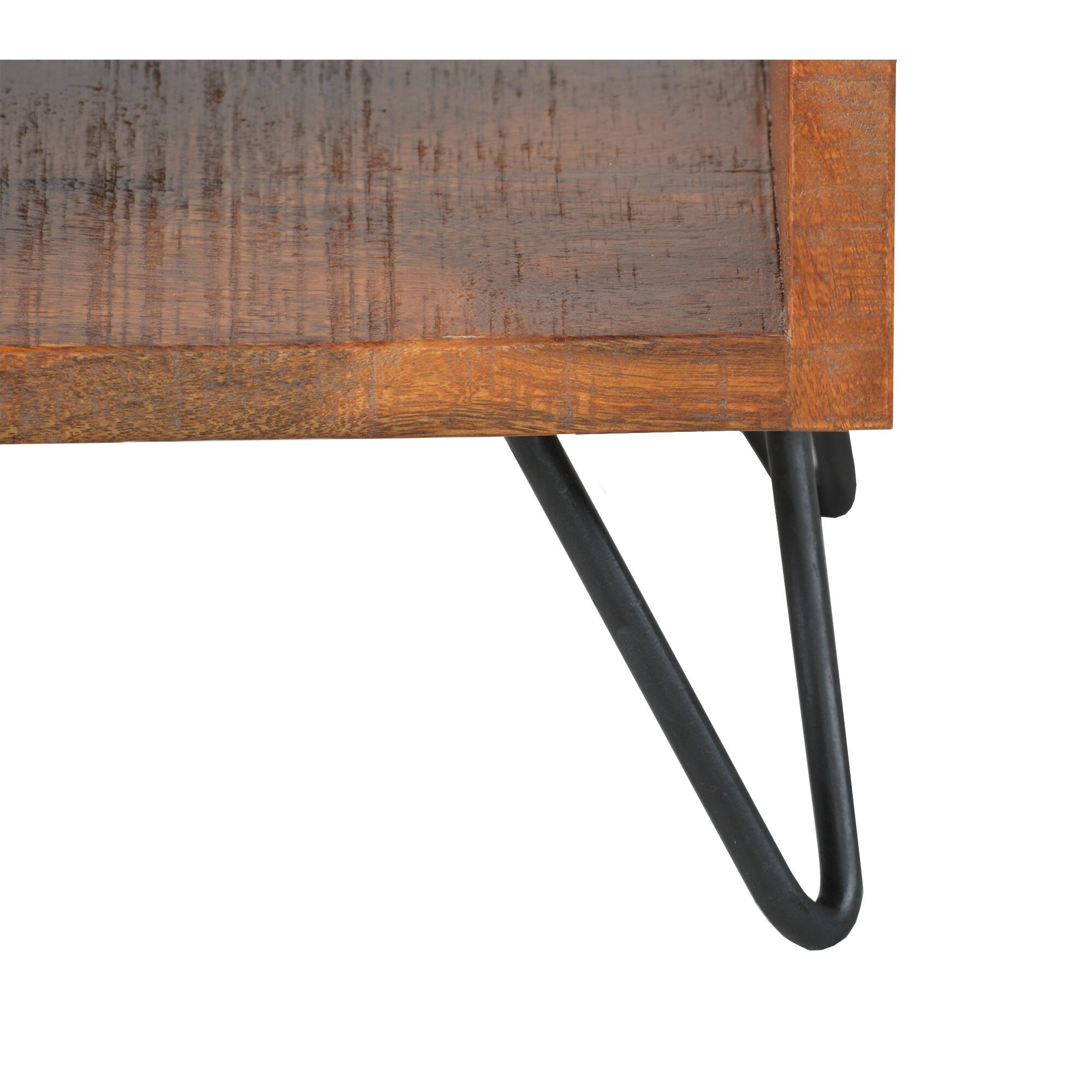 Manhattan Lane 22 Inch Textured Cube Shape Wooden Nightstand with ...