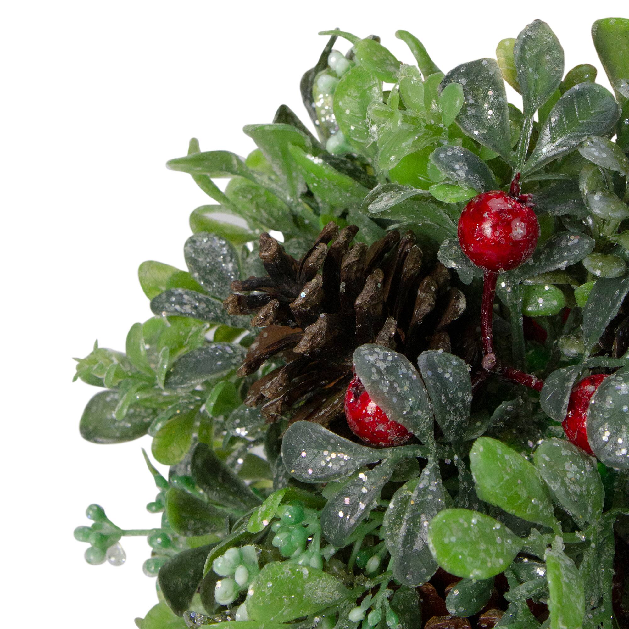 Northlight Berry Wand Pine Cone Glittered Topiary Ball Christmas ...