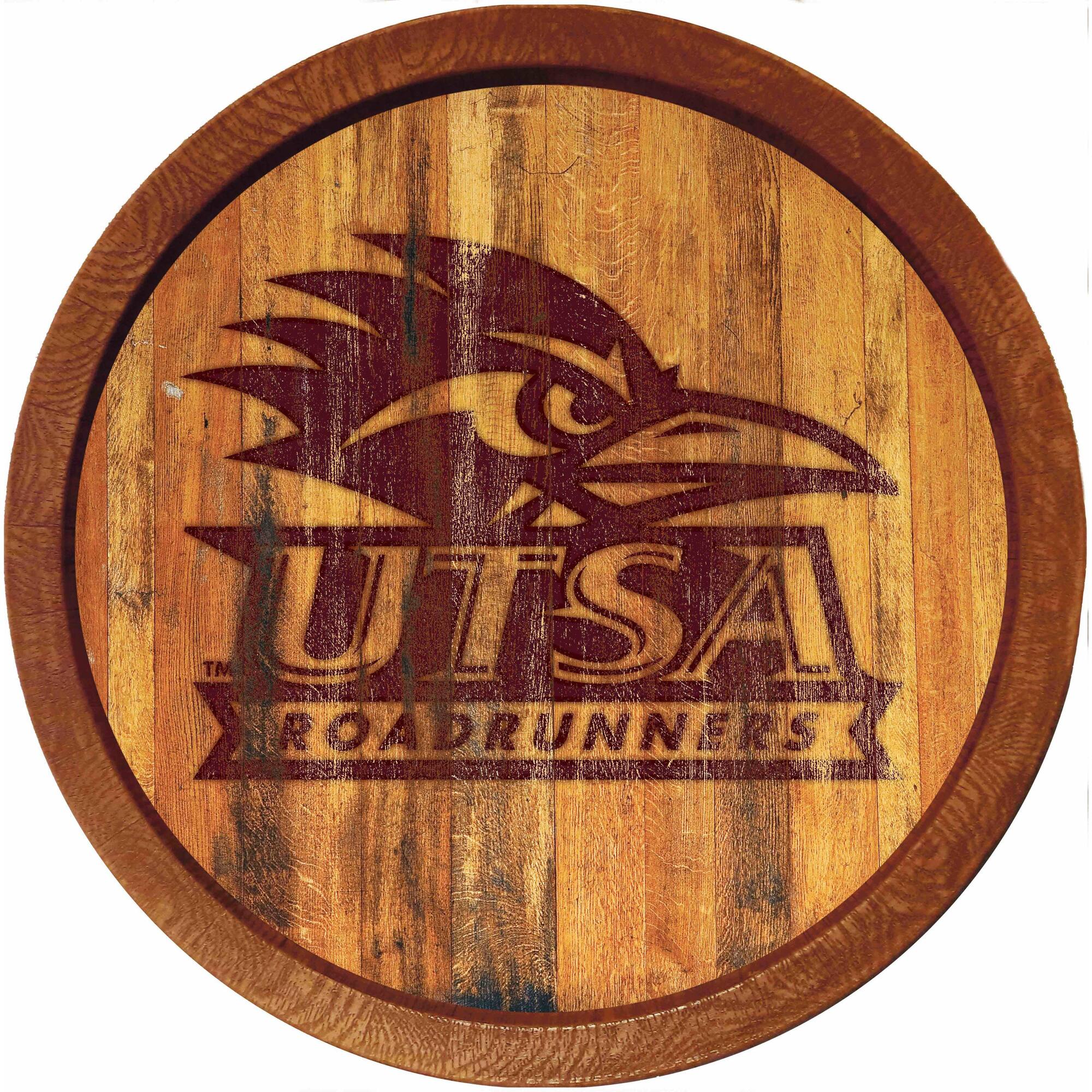 The Fan Brand UTSA Roadrunners 21'' x 21'' Faux Barrel Top Sign ...