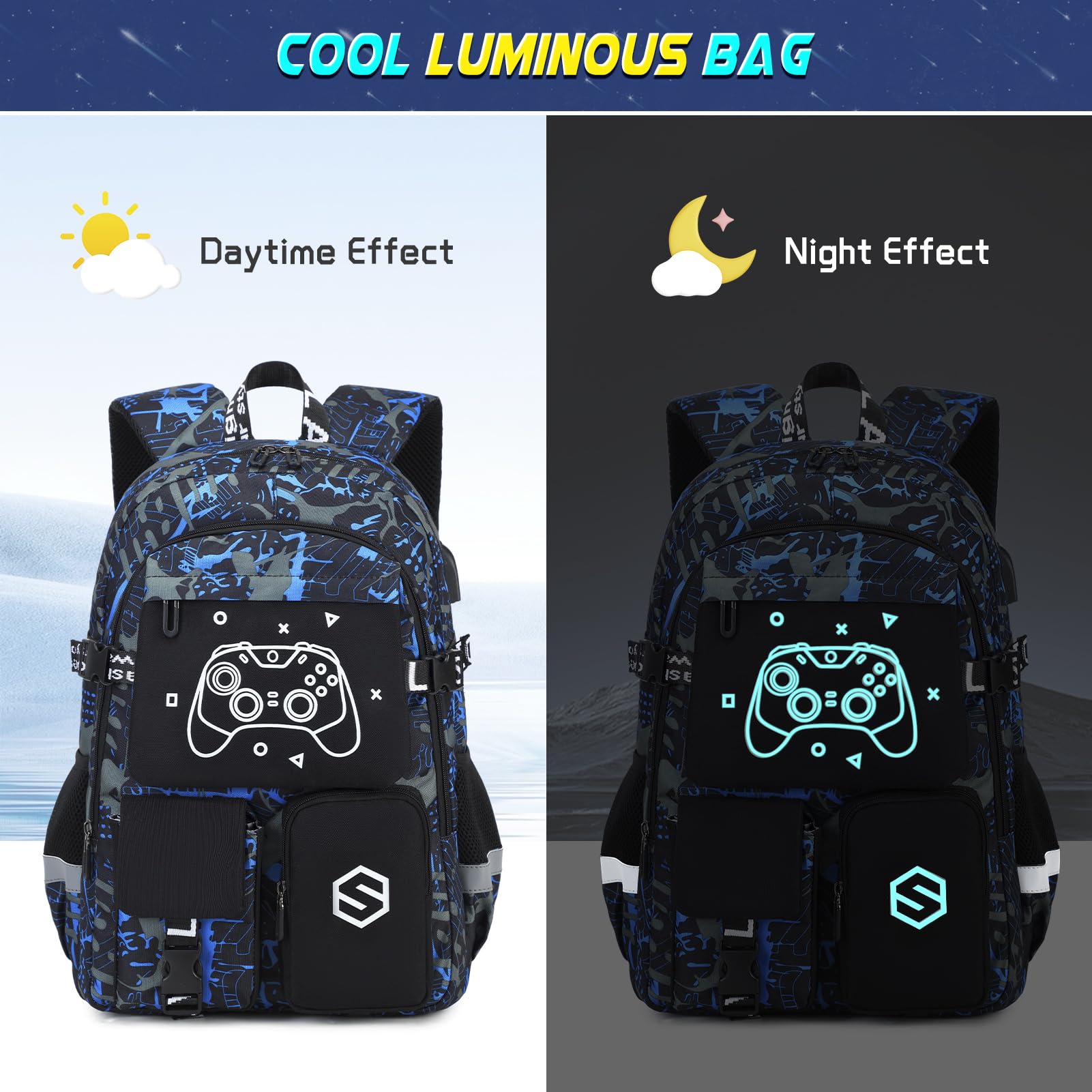 Live At Space Backpack Cool Luminous School Backpacks For With Lunch ...