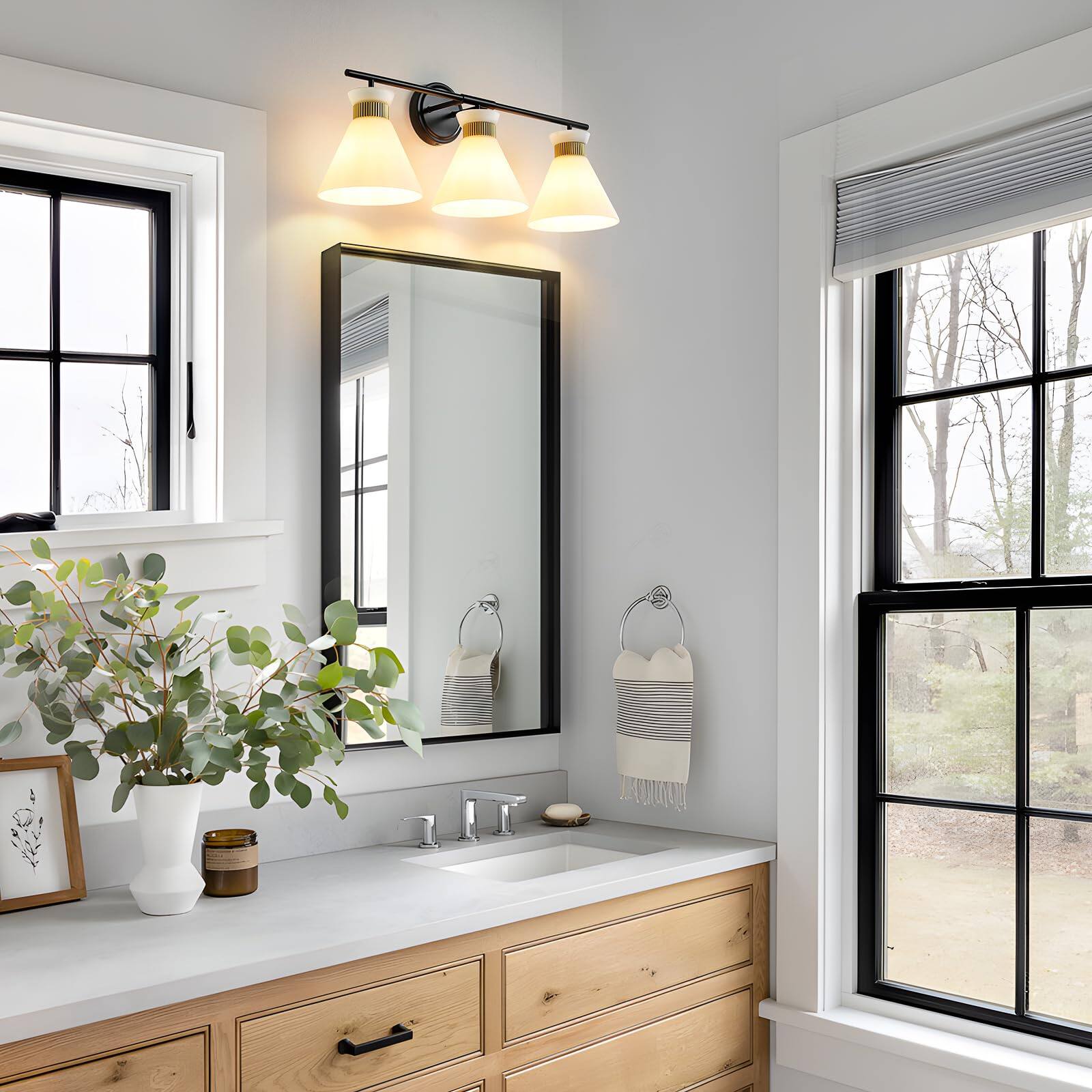 Earthley Blooms Bathroom Vanity Light Fixtures 3 Lights Modern Lighting Fixtures Over Mirror ...