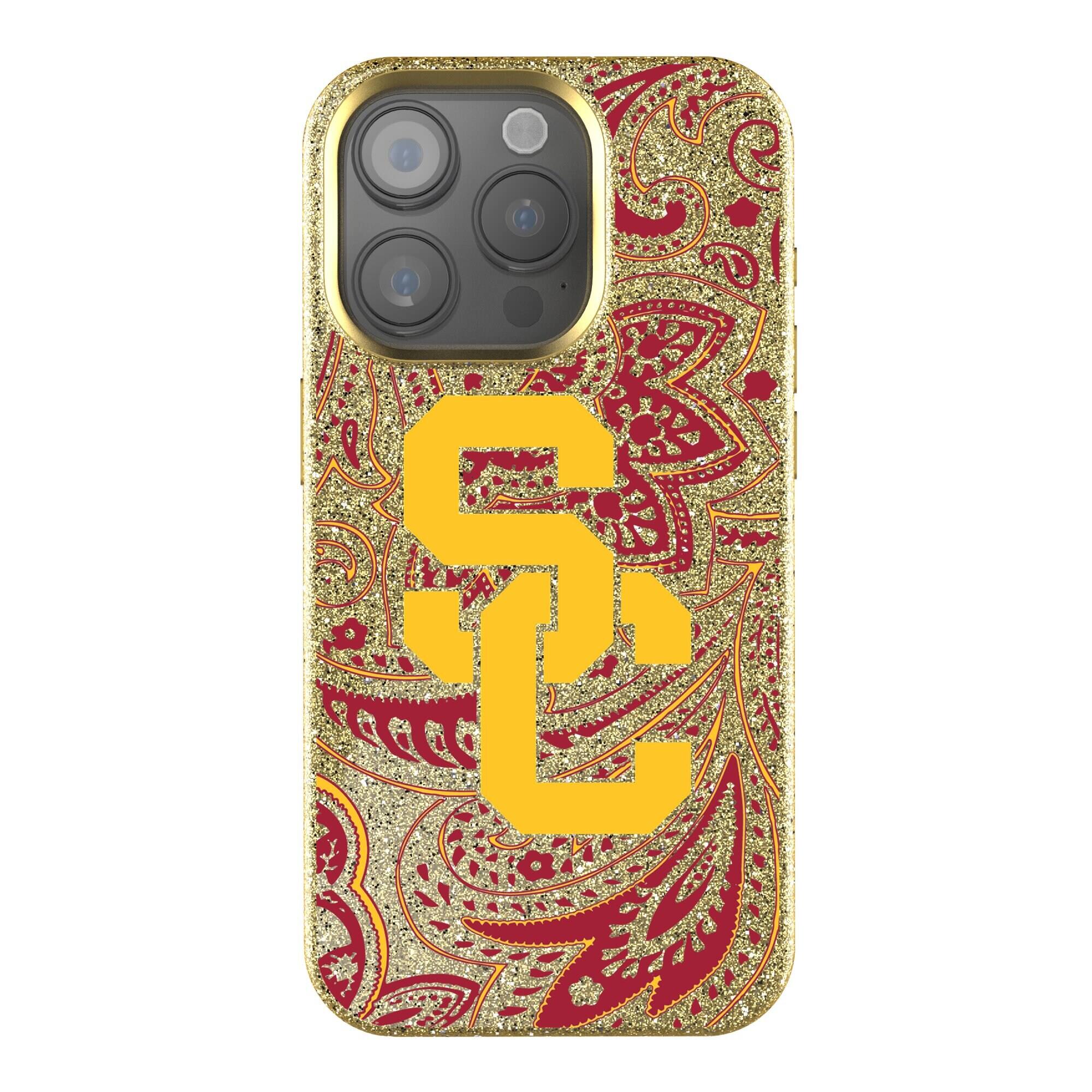 Keyscaper NCAA USC Trojans Paisley Bling iPhone Case 16 Plus Gold ...