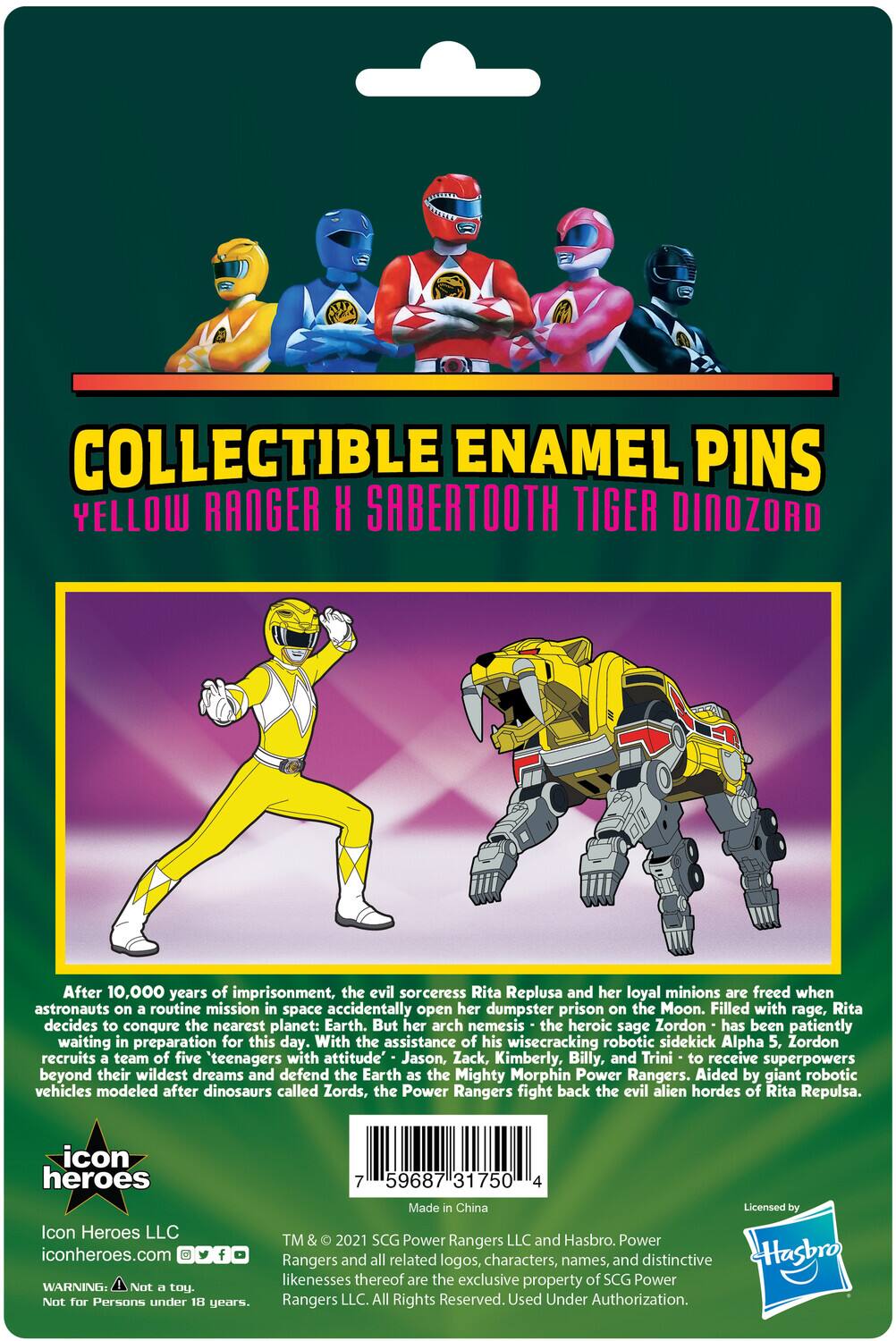 PopMarket Icon Heroes Power Rangers Yellow Ranger X Sabertooth Tiger ...