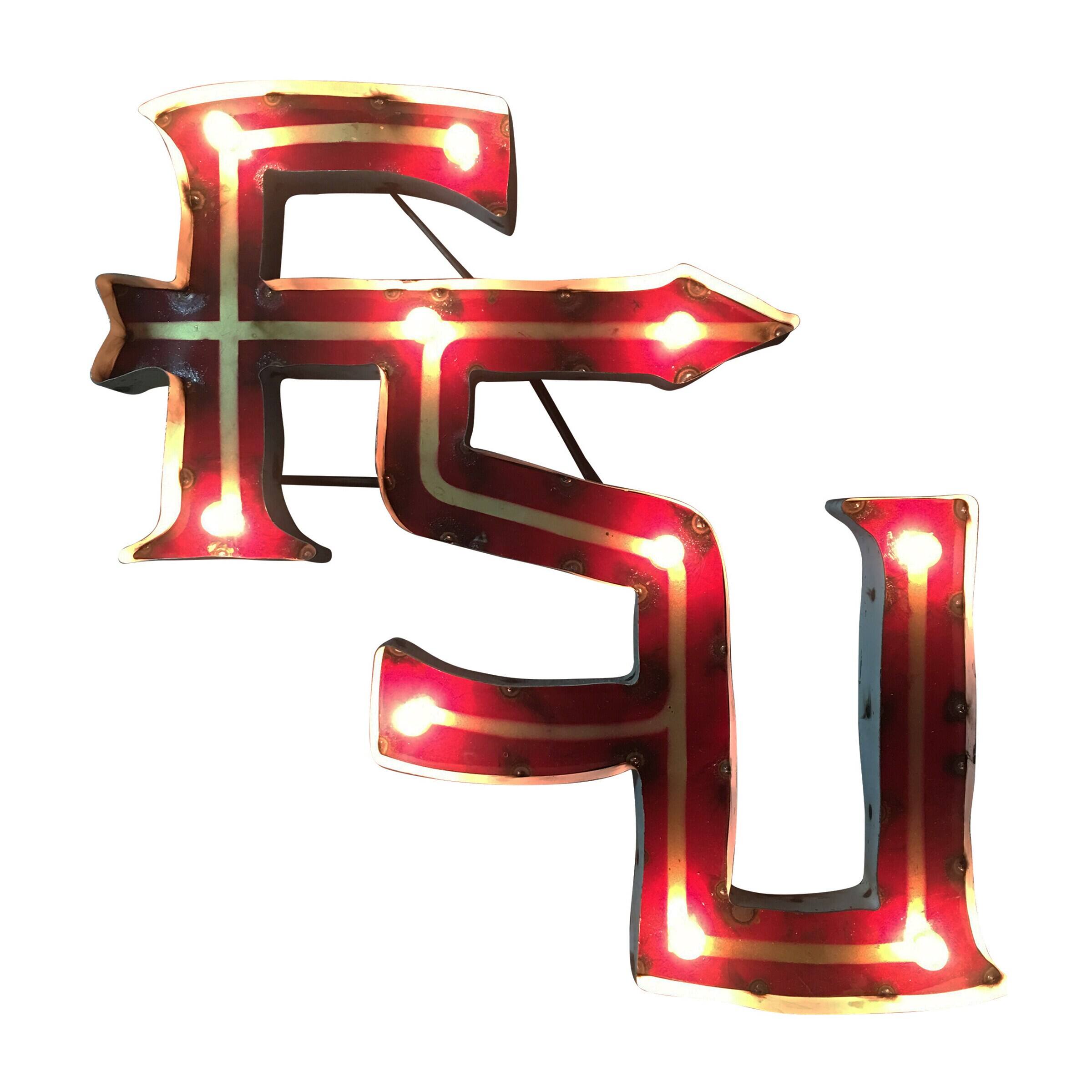Imperial Florida State Seminoles Logo Lighted Recycled Metal Sign ...