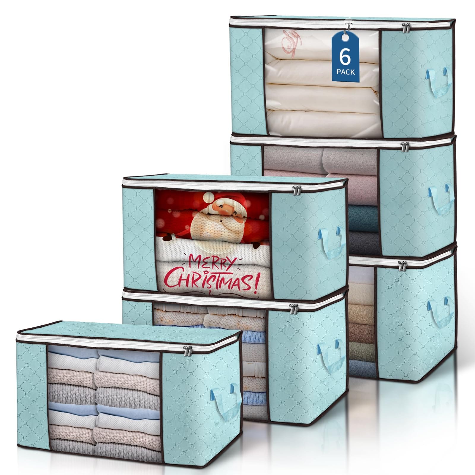 Dazzling Pops - 90 Storage Bags, 6 Pack Clothes Storage Bins Foldable ...