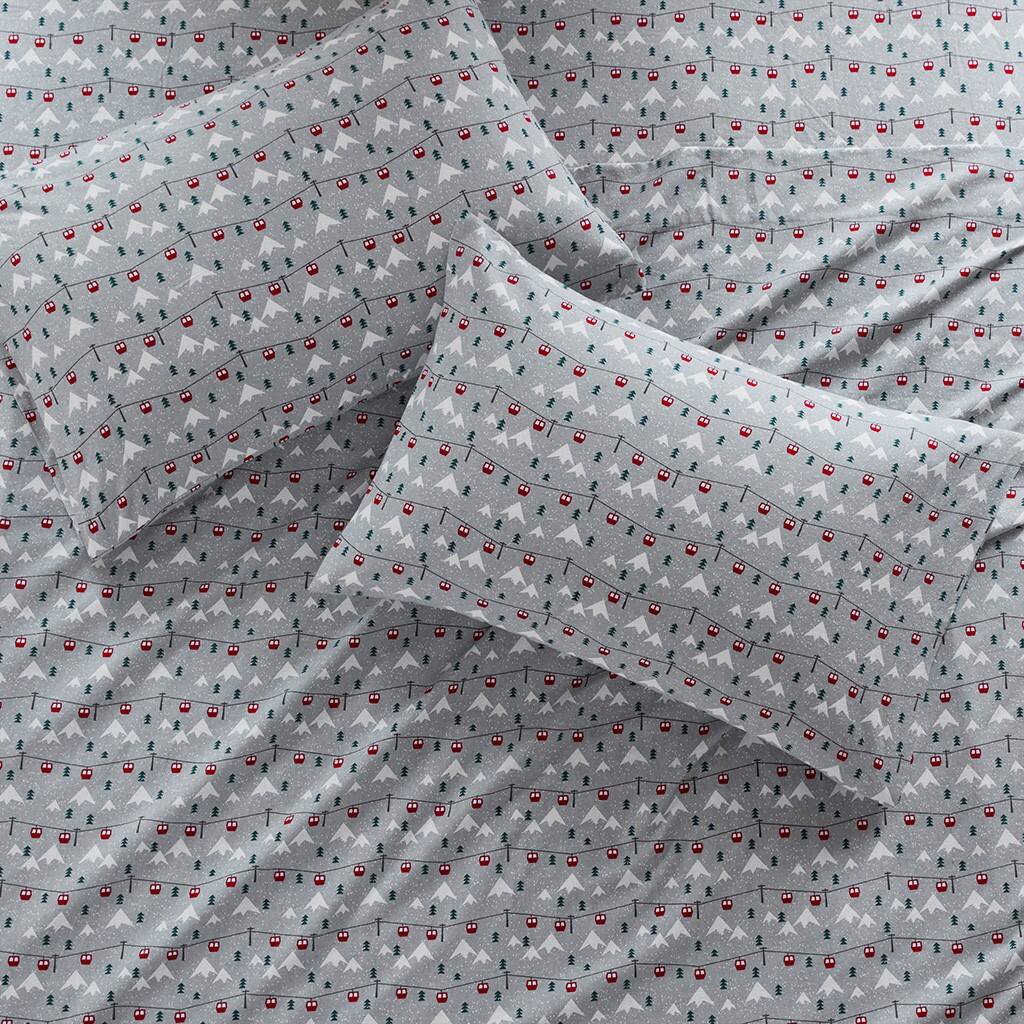 Gracie Mills Kayce Flannel Sheet Set Grey Ski Jump 8004-02RW - Best Buy