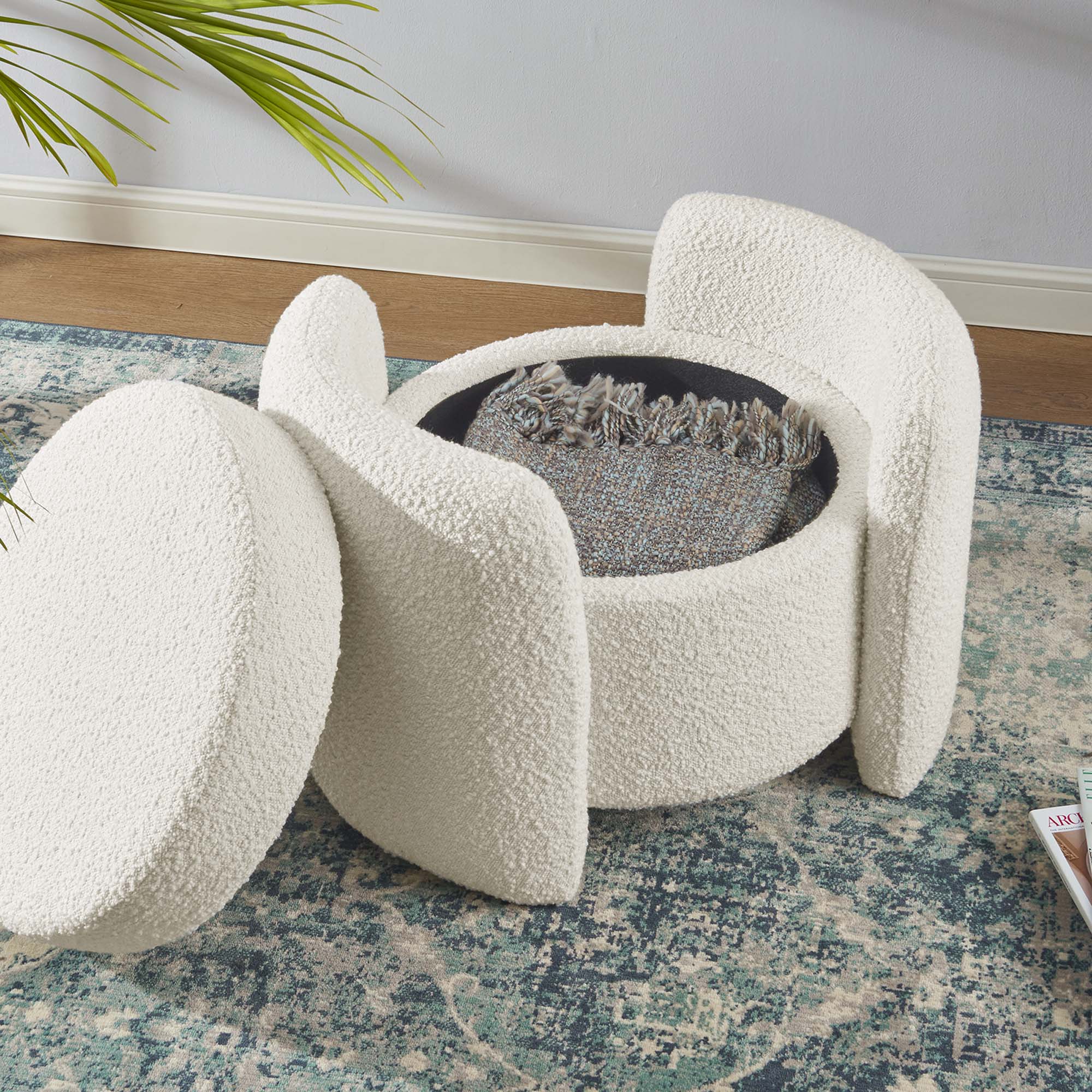 Nebula Boucle Upholstered Ottoman by Modway EEI 5561 IVO EEI-5561-IVO ...