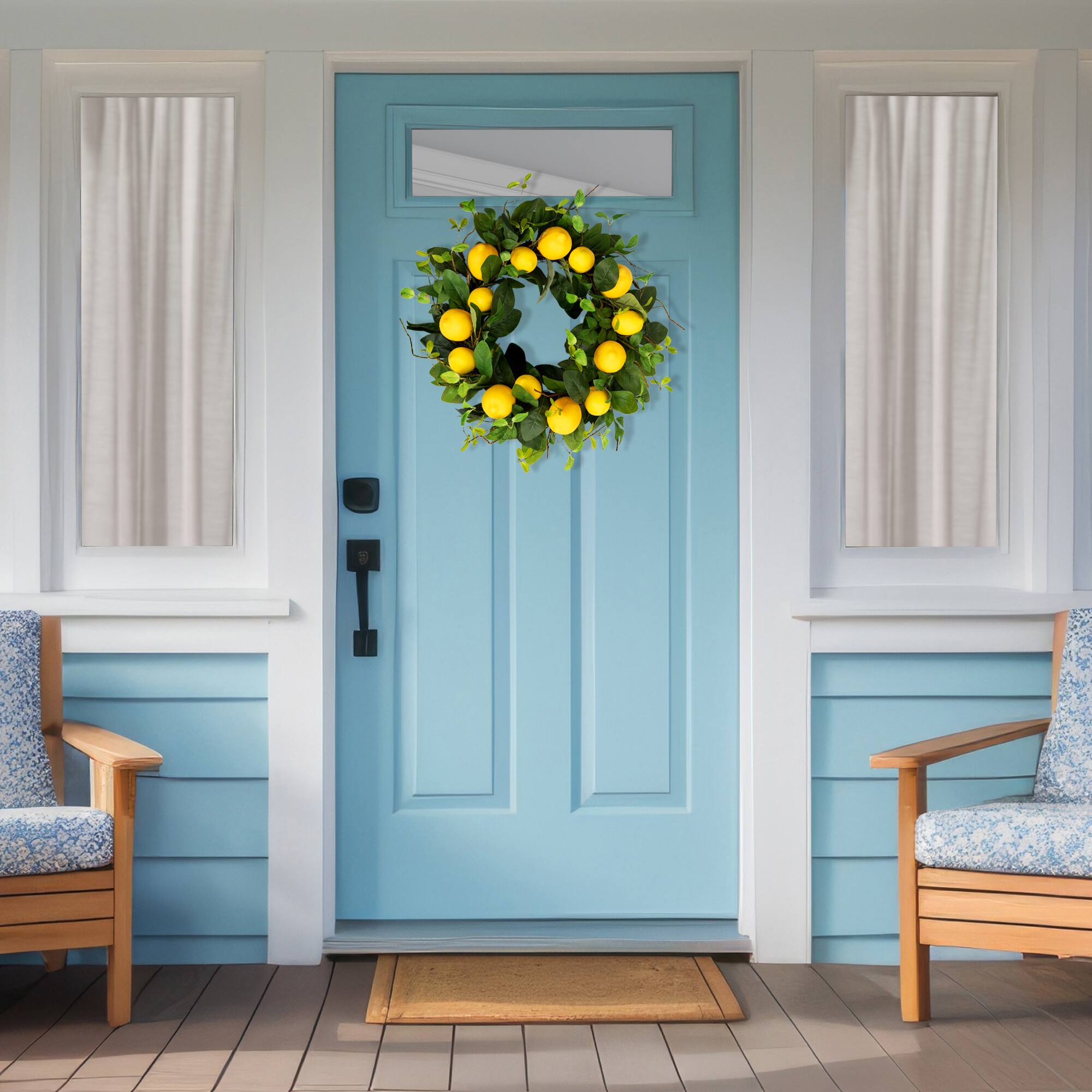 Northlight Lemons and Assorted Foliage Spring Wreath 20" Yellow ...