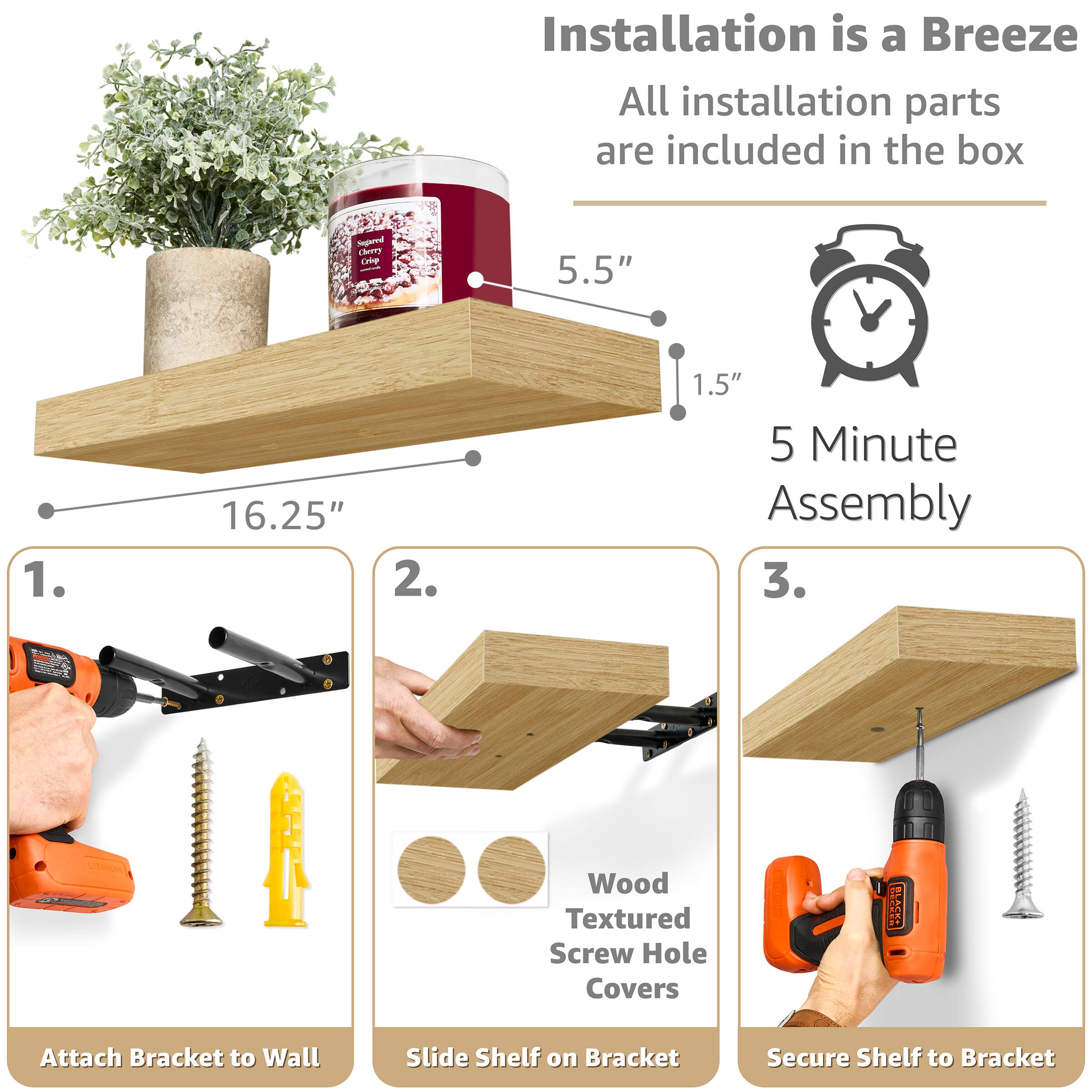 Sorbus 1 Piece Wall Mounted Floating Shelves Maple - Best Buy