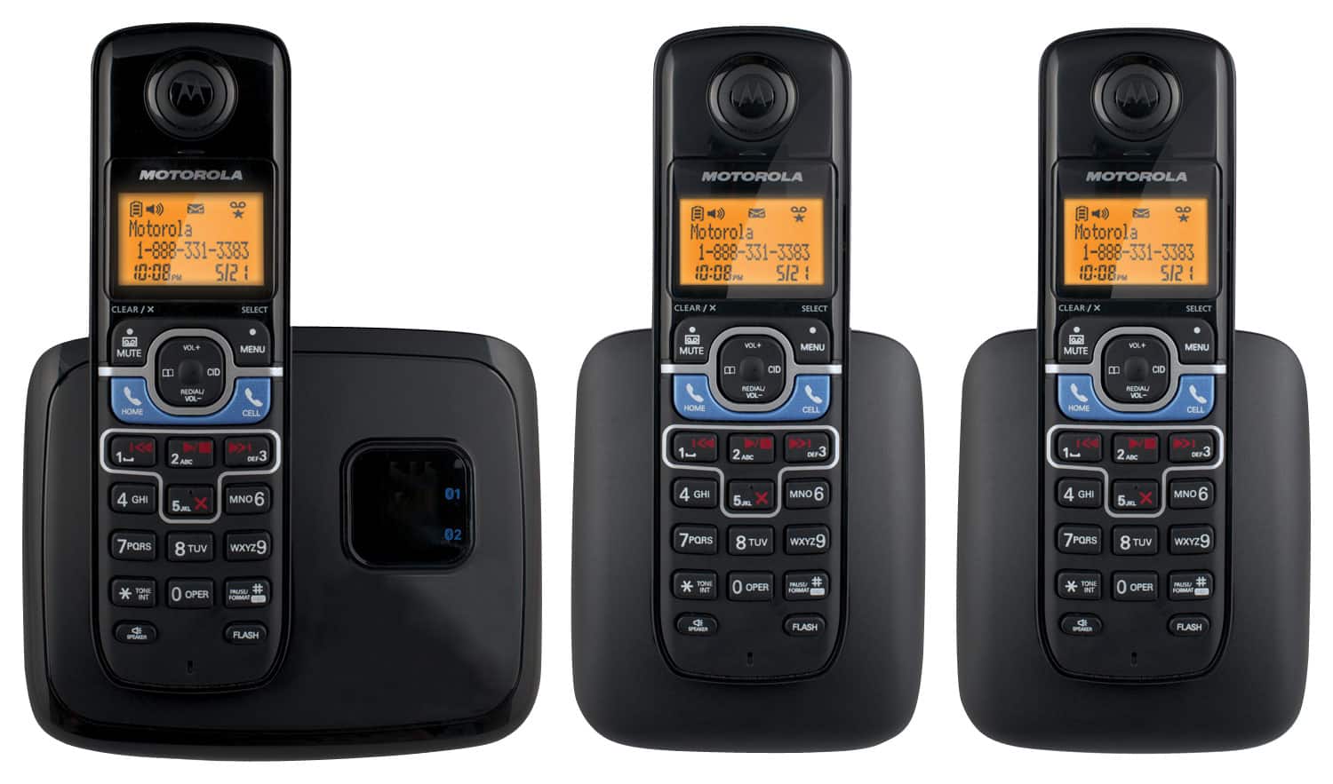 Best Buy: Motorola DECT 6.0 Expandable Cordless Phone System with Digital Answering System Black ...