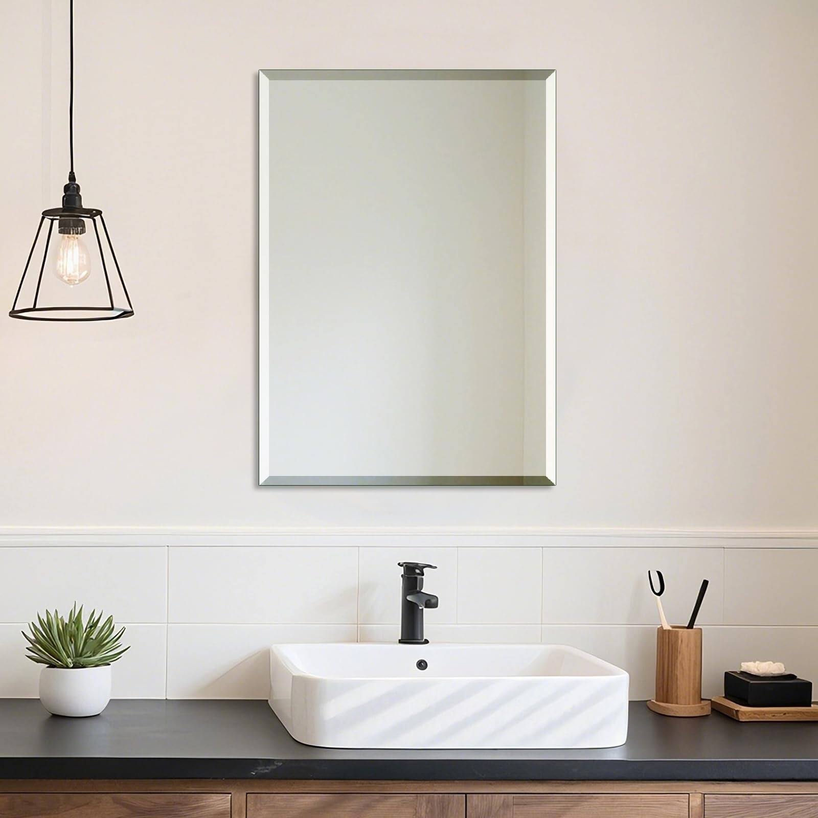 Cedar Assembly Rectangle Wall Mirror Frameless Bathroom 16" X 24 ...