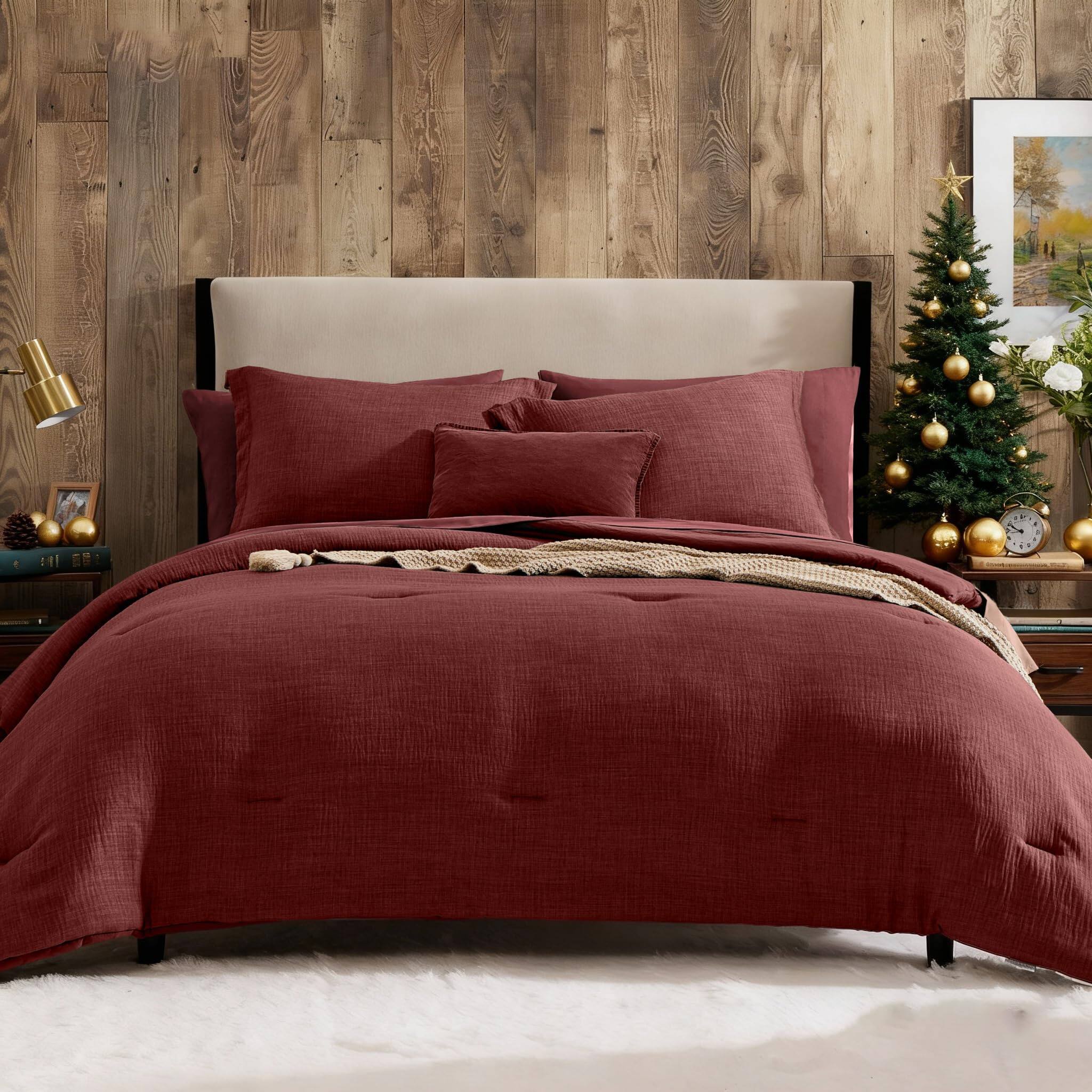NICHOLAS KLEIN King Comforter Set Solid Bedding For All Season Textured ...