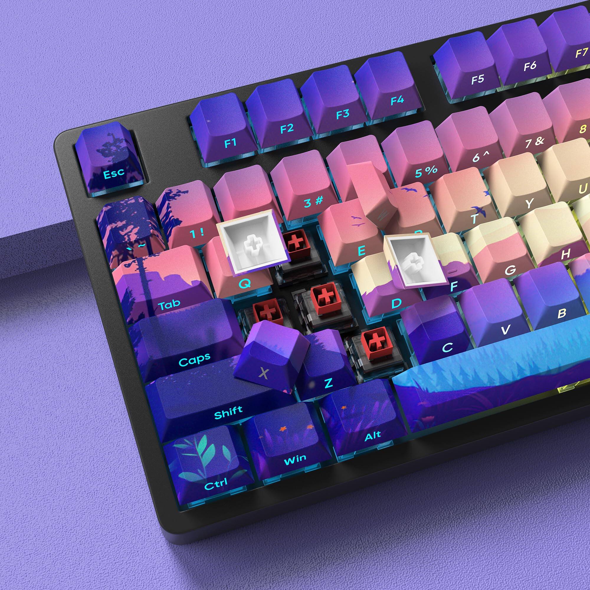 METALTON Pbt side Printed Translucent Keycap Multi coloured Style Shine ...