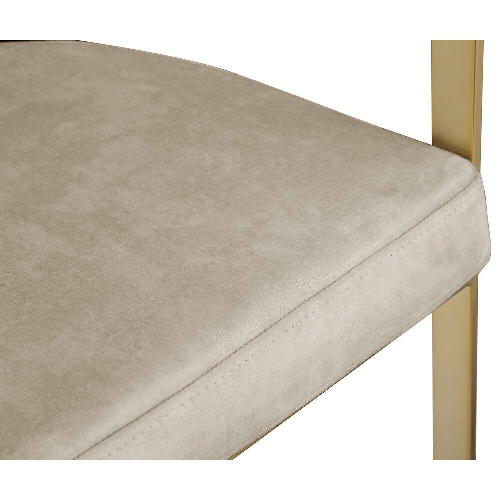 Meridian Furniture Marcello Stone Colored Velvet Dining Chair, Set of 2 ...