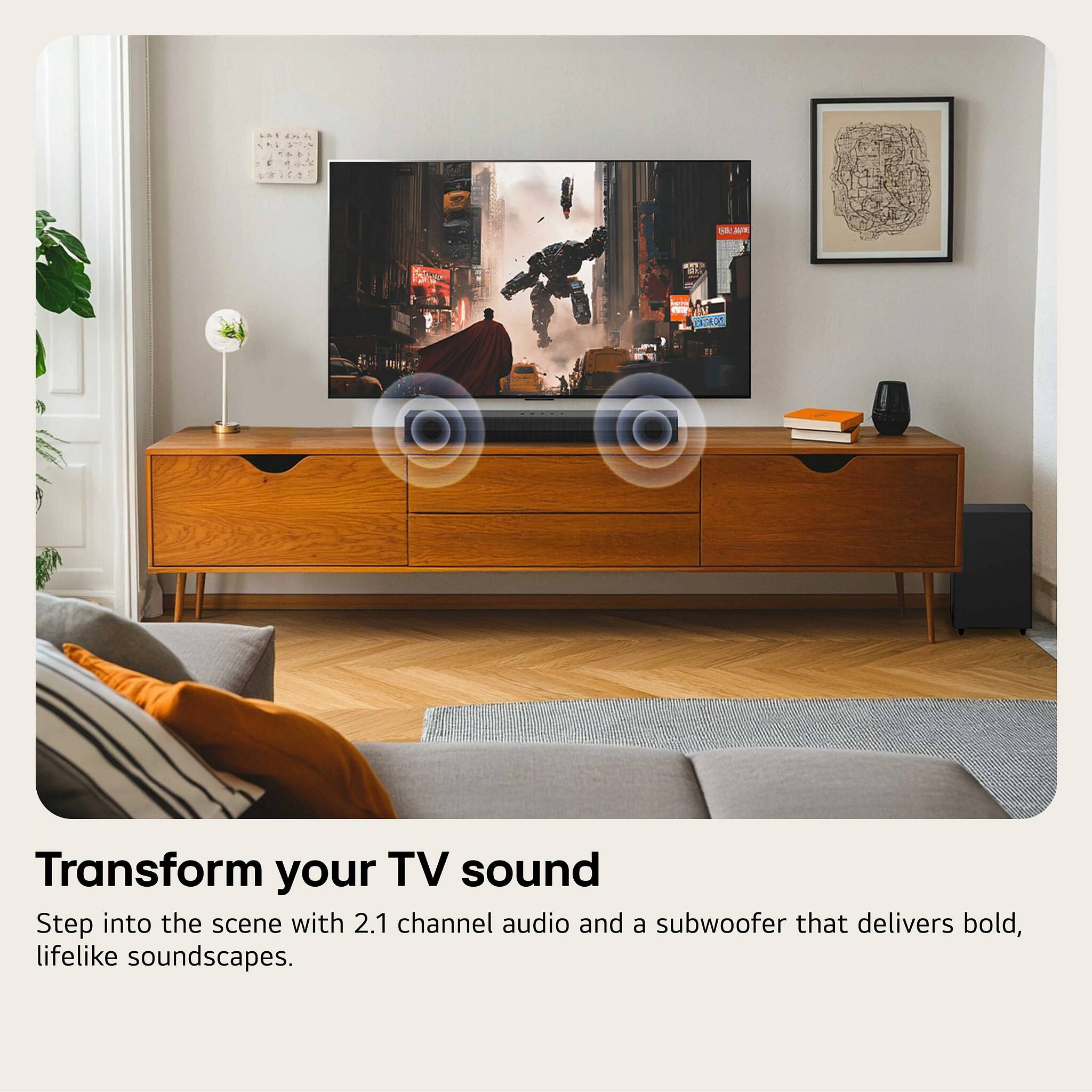 LG 2.1 Channel S35A Soundbar with Wireless Subwoofer, Dolby Audio and ...