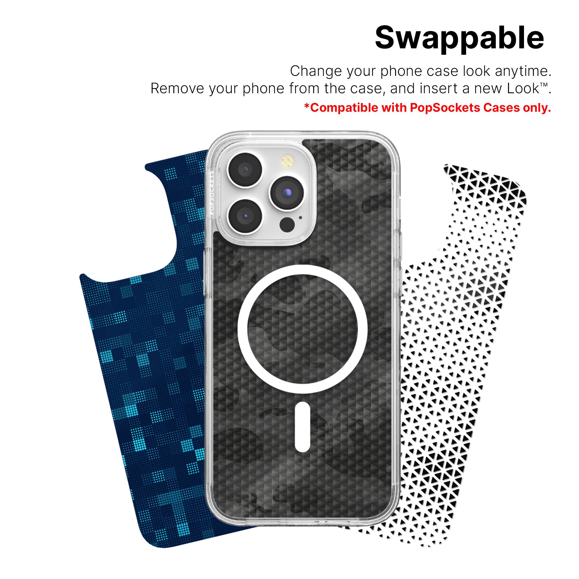 Looks iPhone 15 Pro Max Swappable Graphic Case Inserts (3 per pack) compatible w/ PopSockets ...