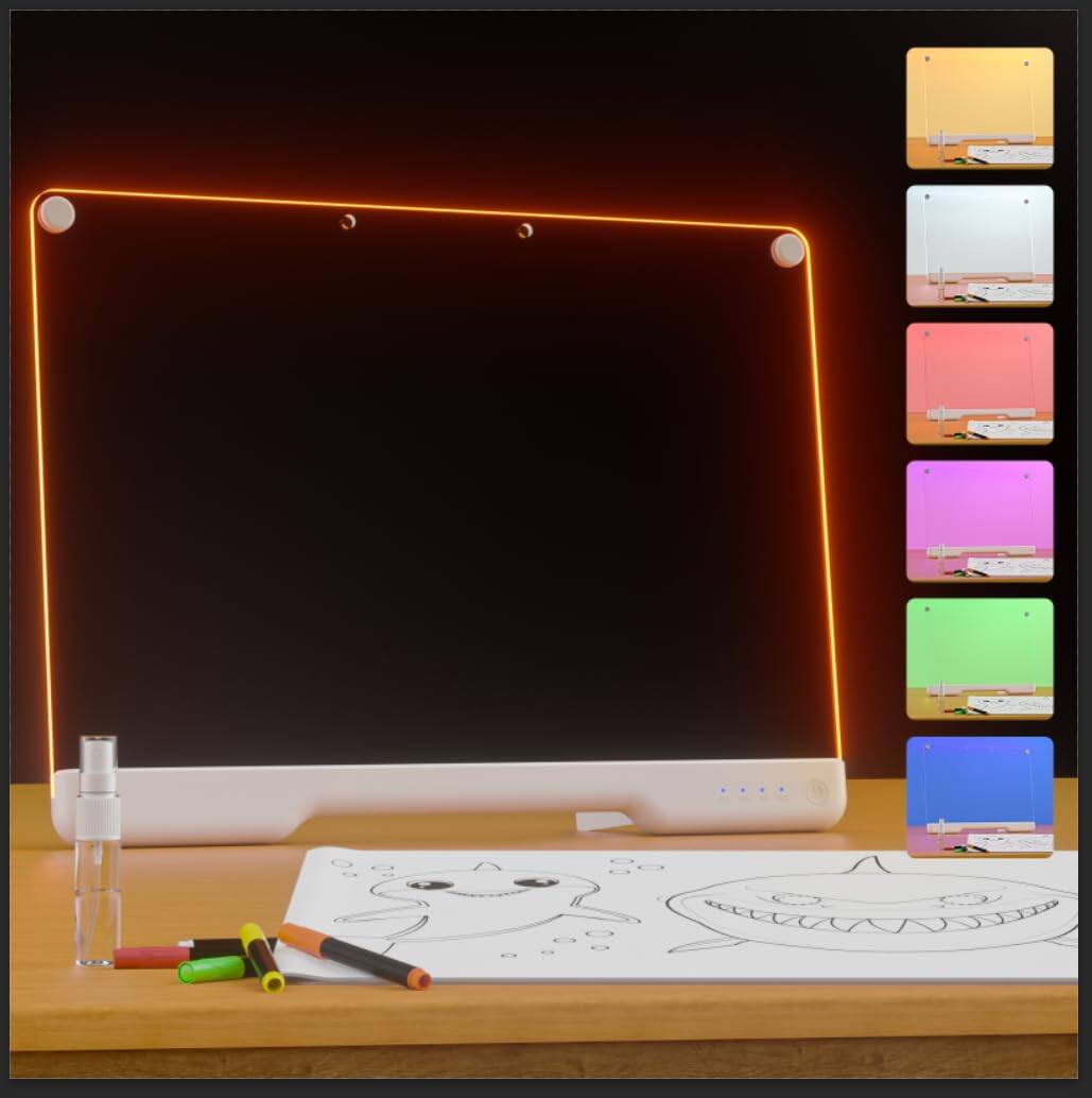 PARKER SLATER LED Board Rechargeable Portable Dry Erase Light Drawing ...