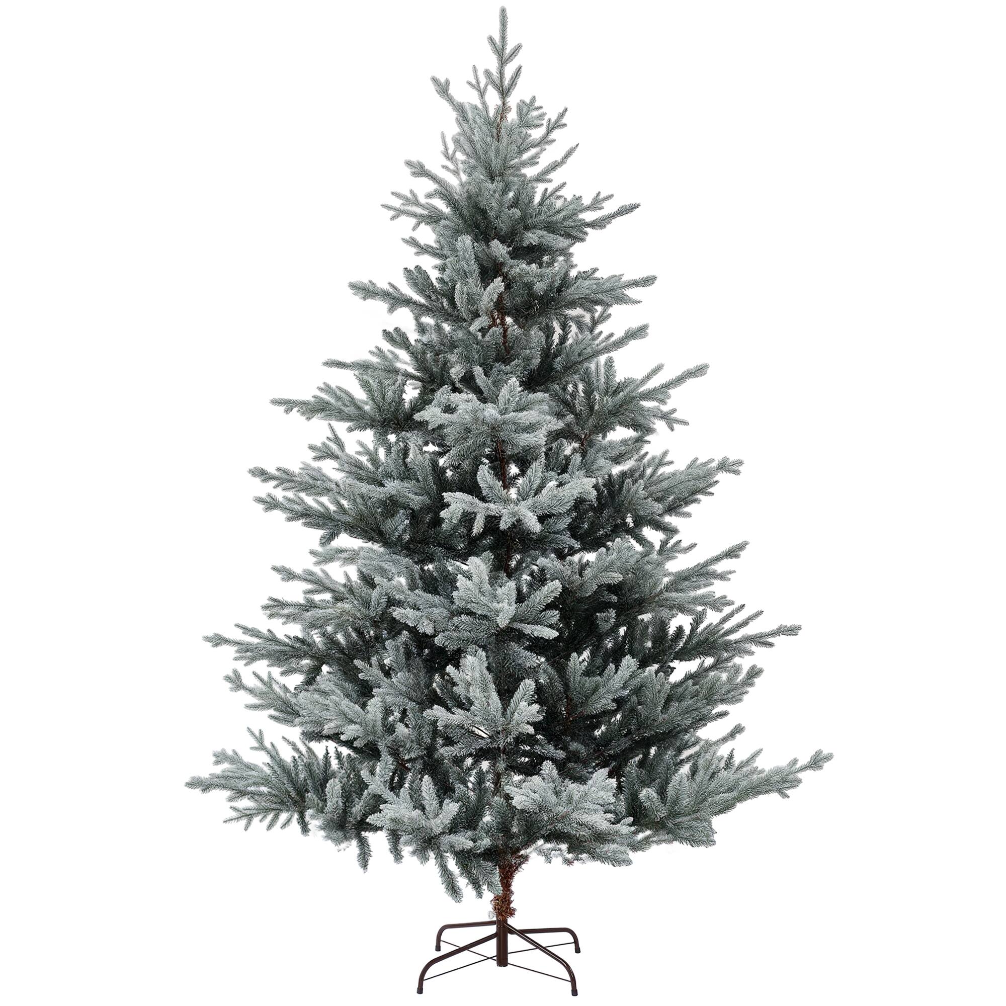 Homcom Nordic Pine Snow Flocked Artificial Christmas Tree, 1218 Tips ...