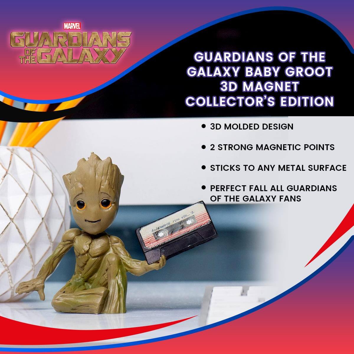 Surreal Entertainment Guardians of the Galaxy Baby Groot | 3D magnet ...