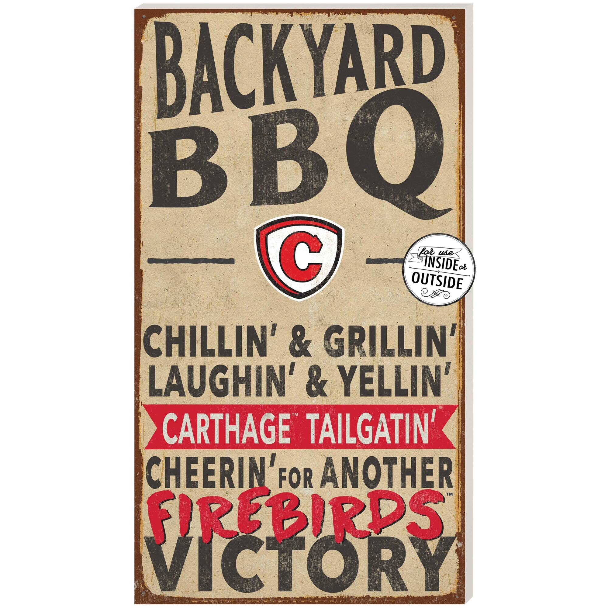 Jardine Carthage Firebirds 11'' x 20'' Indoor/Outdoor BBQ Sign Brown ...